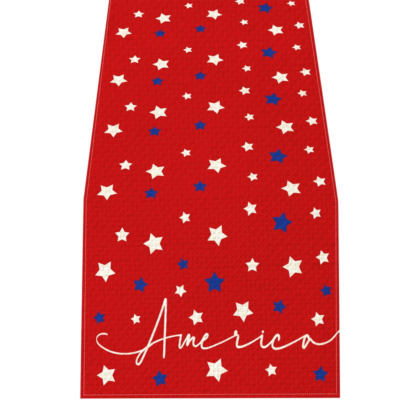 Big Sale Dnyelq Decorative Table Banner July 4th Dining Path American