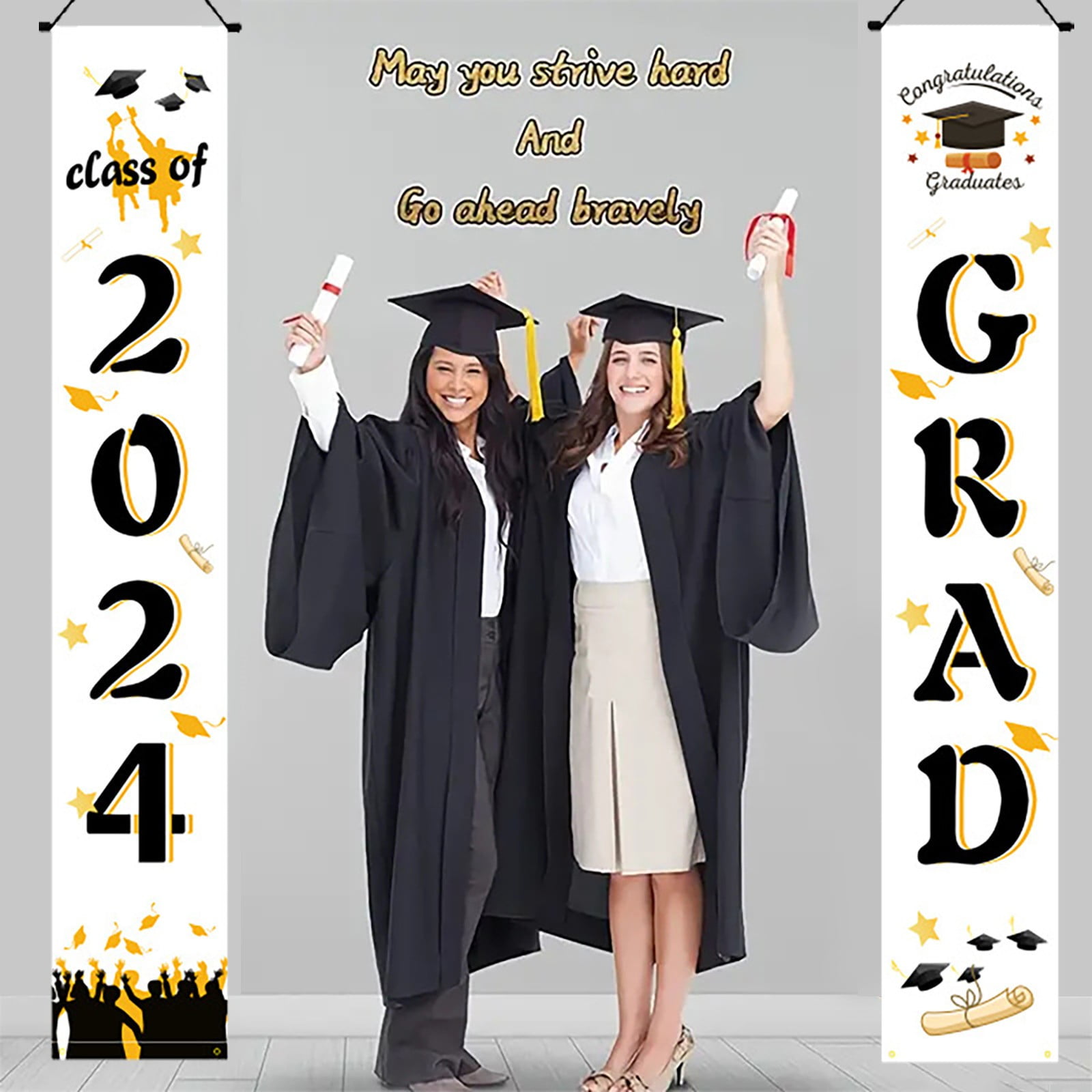 Graduation Banner,Graduation Backdrop,GRAD Banner Blue Porch Door Sign ...