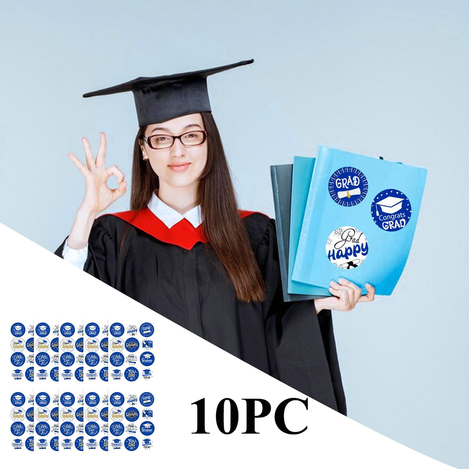 Graduation Decorations,Graduation Stickers,10PC Blue Graduation ...