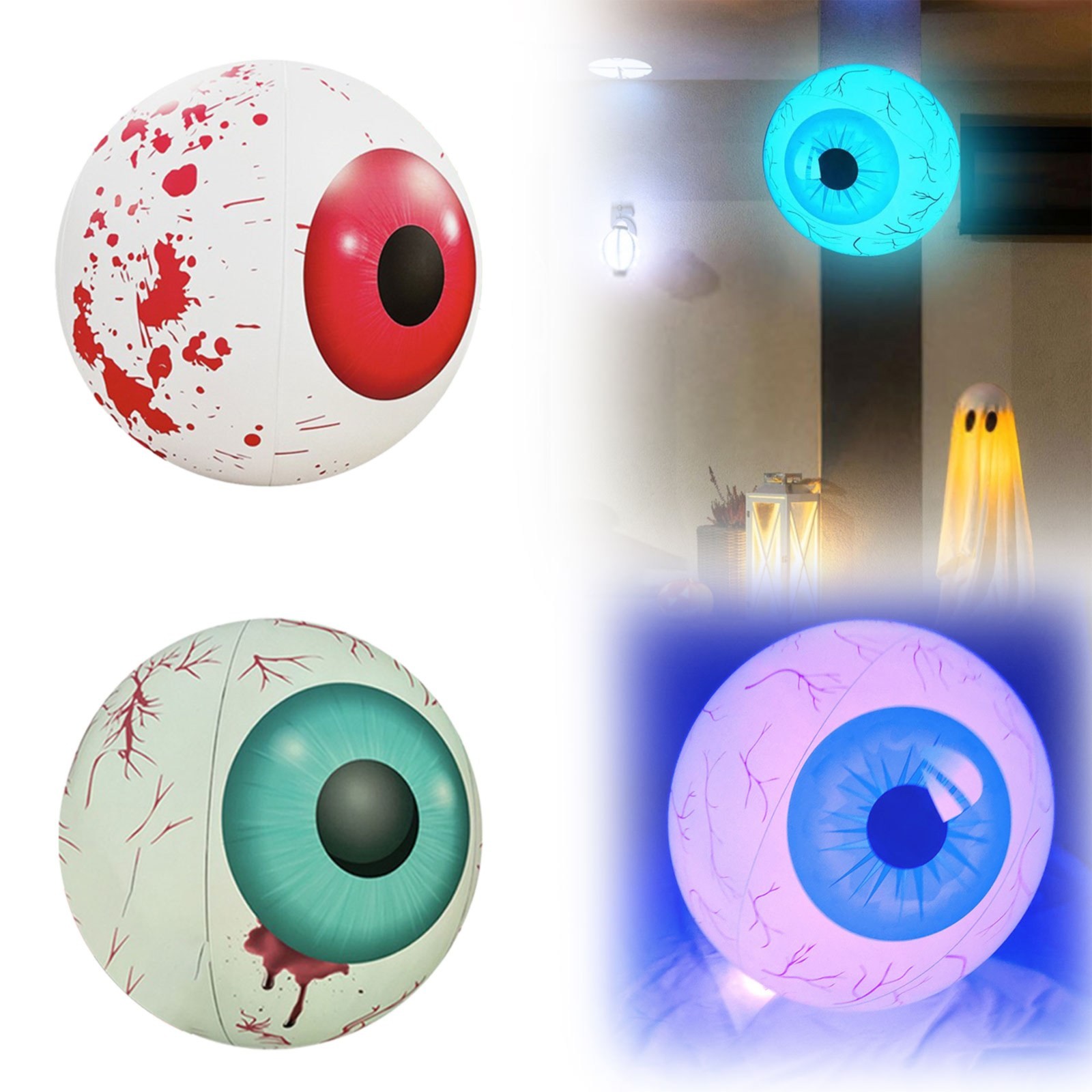 Big Sale! Halloween Decoration Huge Halloween Inflatable Eyeball 15.7In ...