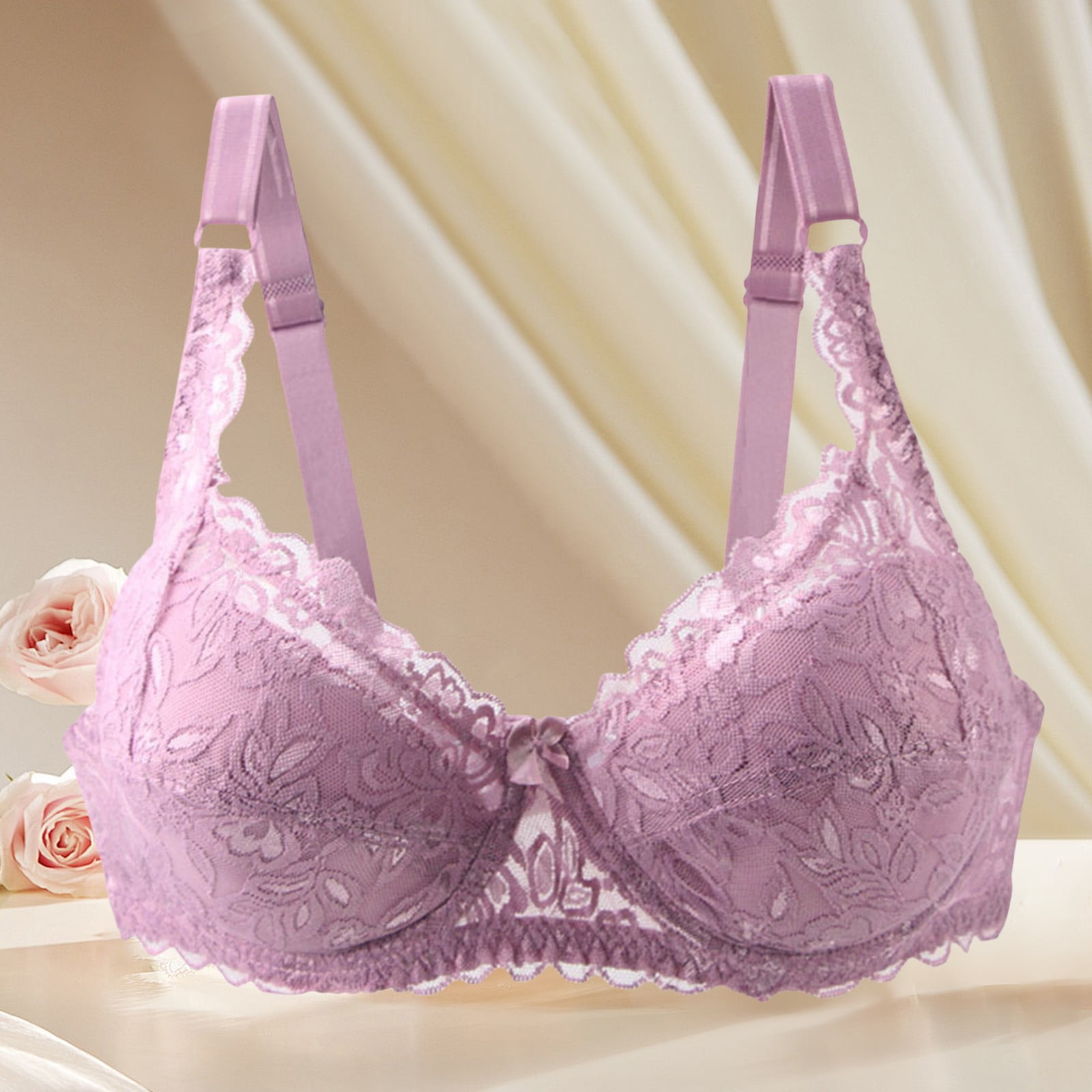 Big Sale! Large Size Women's Bra with Thin Sponge and Lace for Casual and Fashionable Wear 95D ...