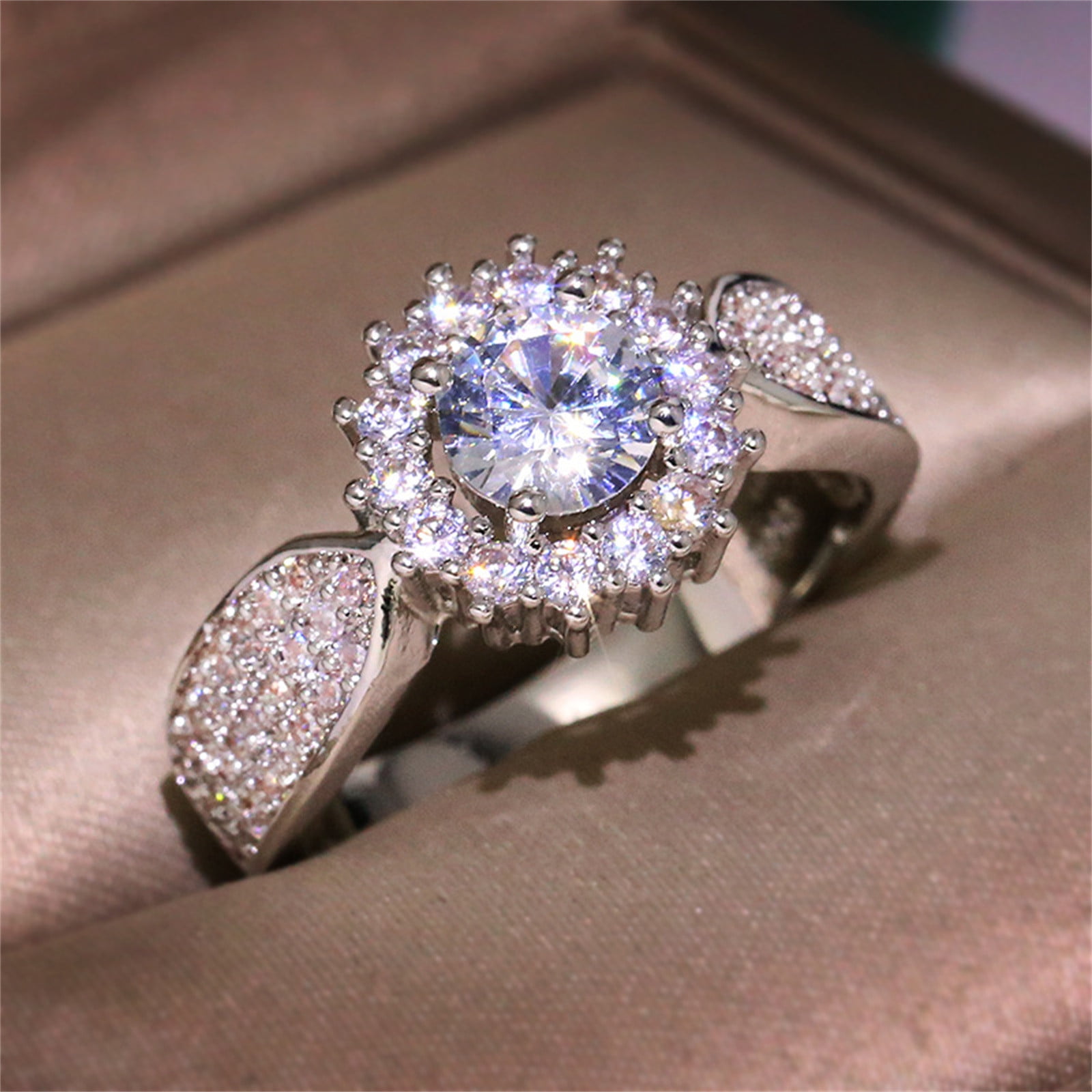 Big Sale! Moiity Women White Stone Ring Wedding Engagement Jewelry Gift ...