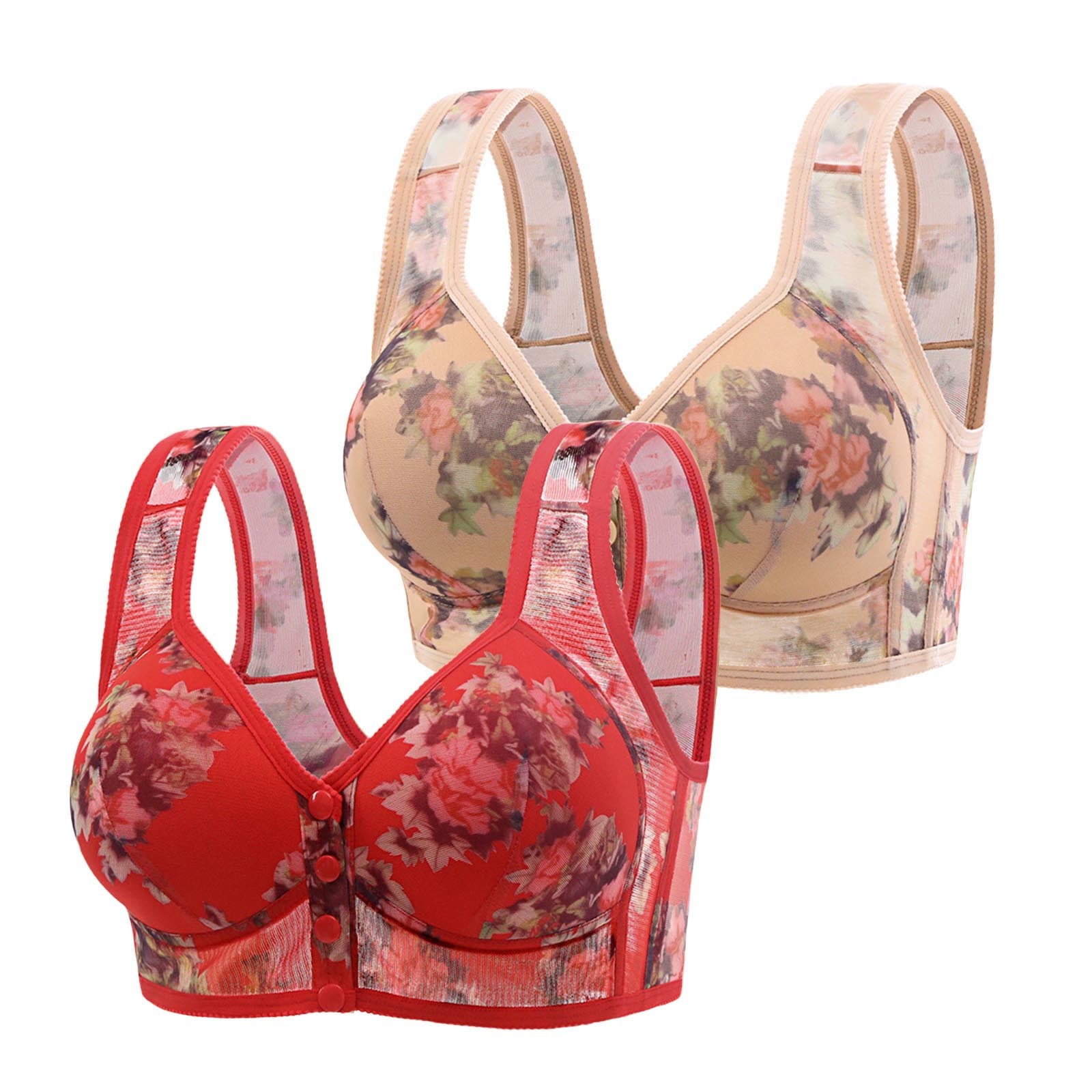 Big Sale! Plus Size Women's Front Closure Wireless Bra Full Coverage ...