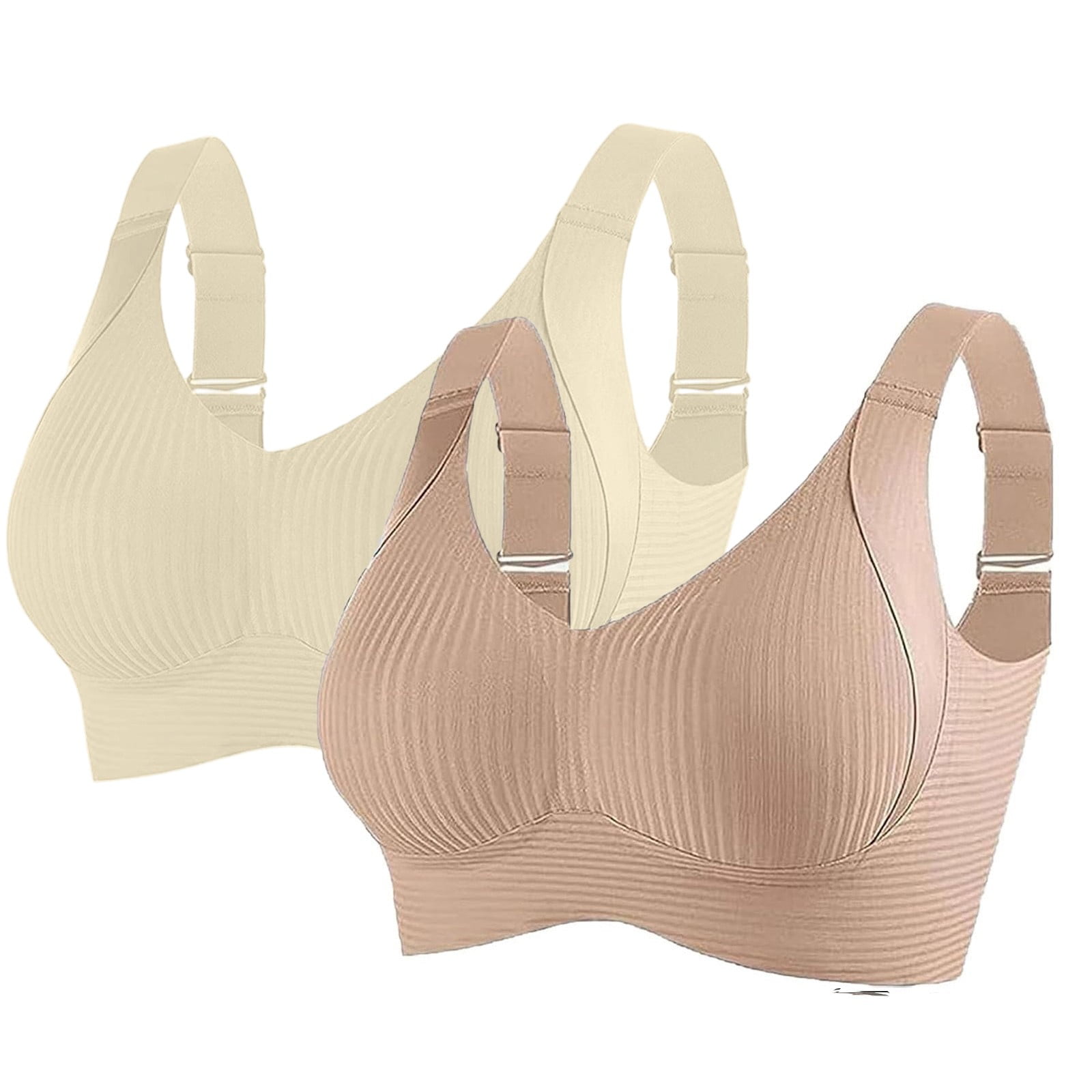 Big Sale! Wireless Comfort Bras for Women Adjustable Ribbed Bralette ...