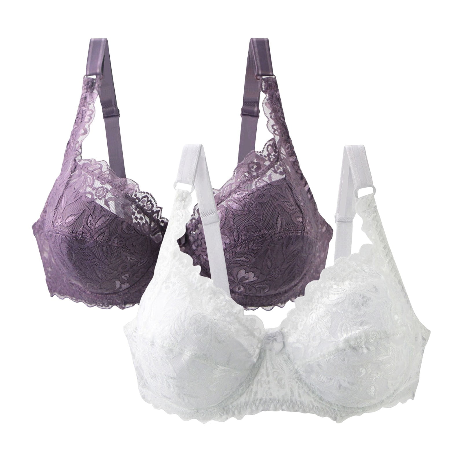 Clearance Sale! Women's Fashion Large Size Bra Set with Thin Sponge and ...