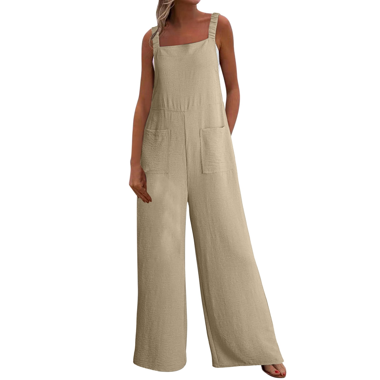 OGLCCG Women's Casual Jumpsuits Front Pocket Loose Overalls with ...