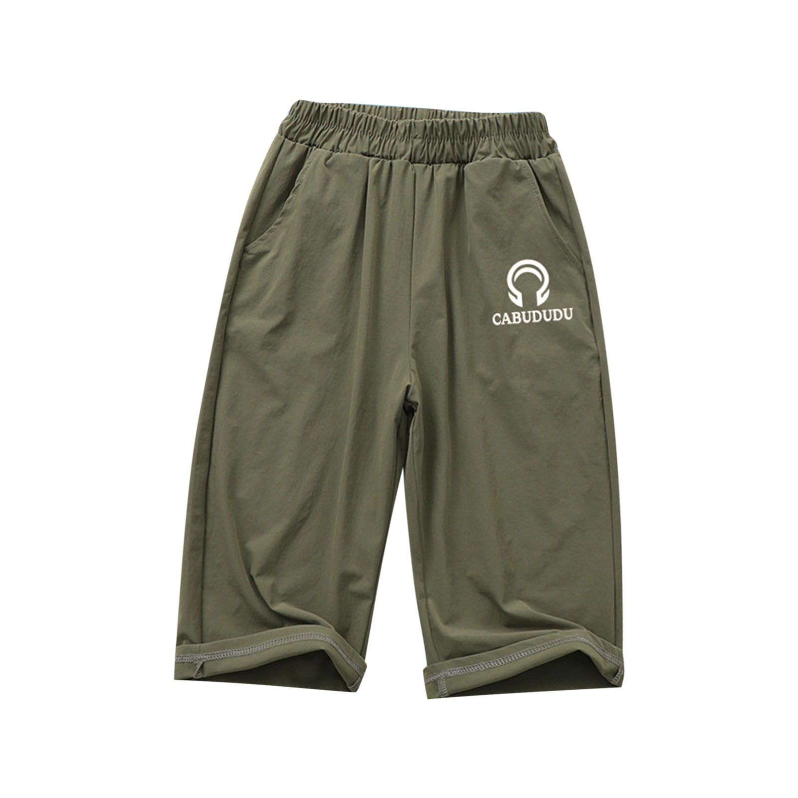 OGLCCG Girls Capri Pants Elastic Waist Wide Leg 7/8 Pants with Pockets ...