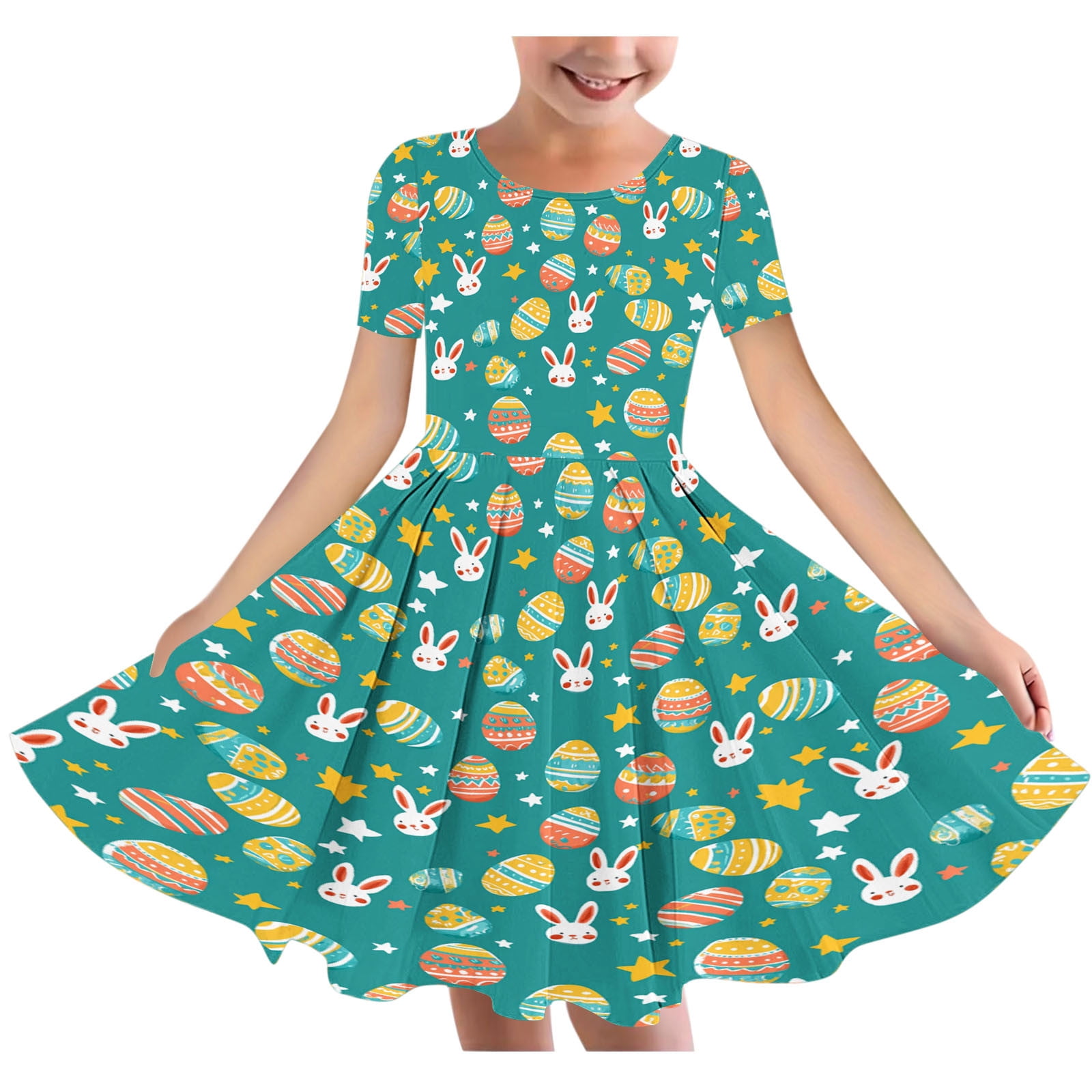 Big Sales OGLCCG Little Girls Dress Easter Flutter Short Sleeve ...