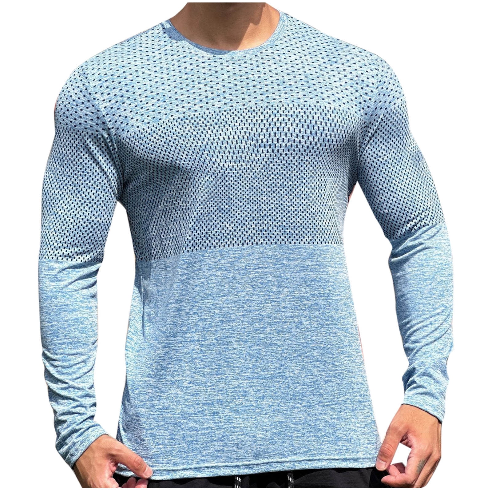 Big Sales OGLCCG Men's Long Sleeve Shirts Slim Fit UV Protection Sports ...