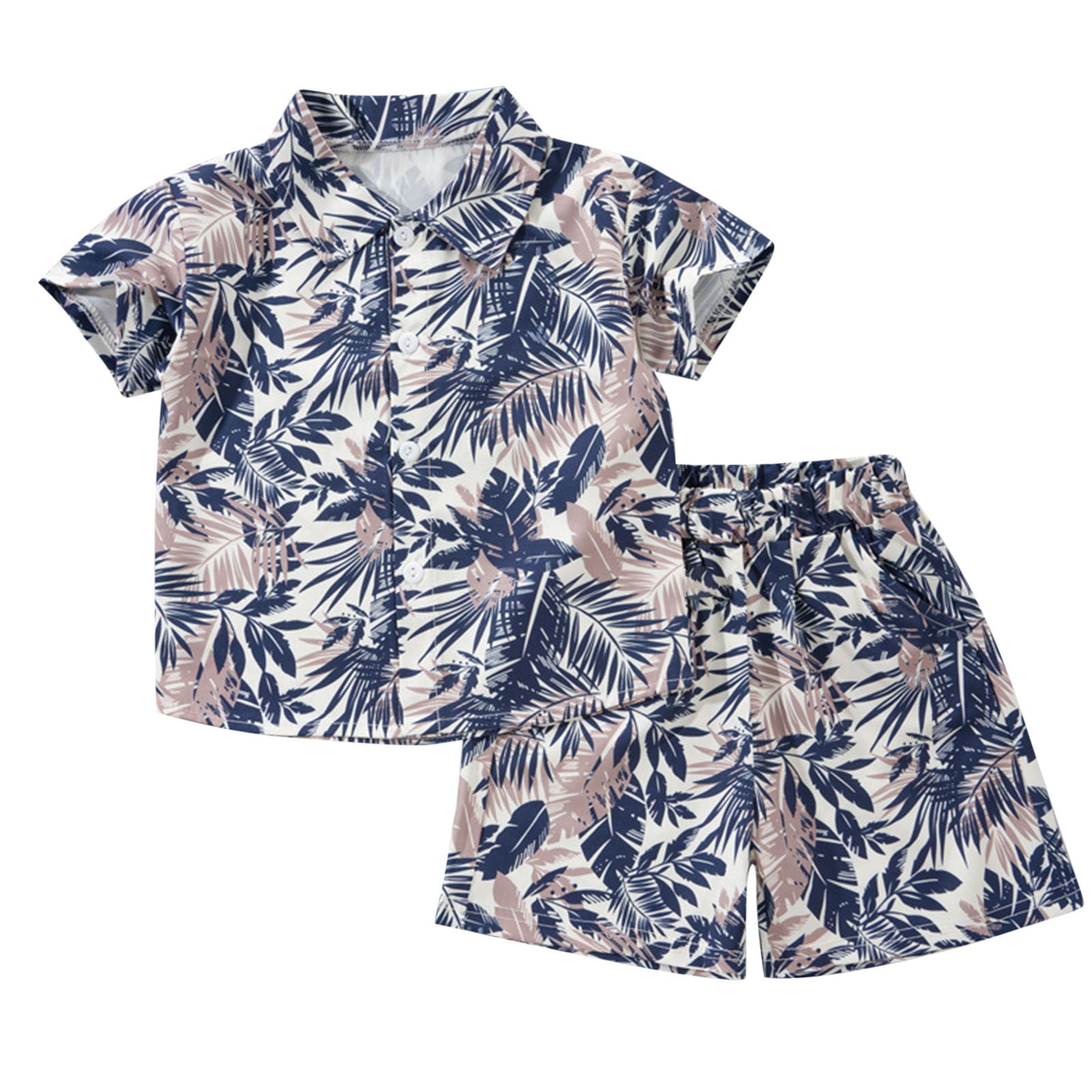 OGLCCG Boy's 2 Piece Hawaiian Outfits Tropical Print Short Sleeve ...