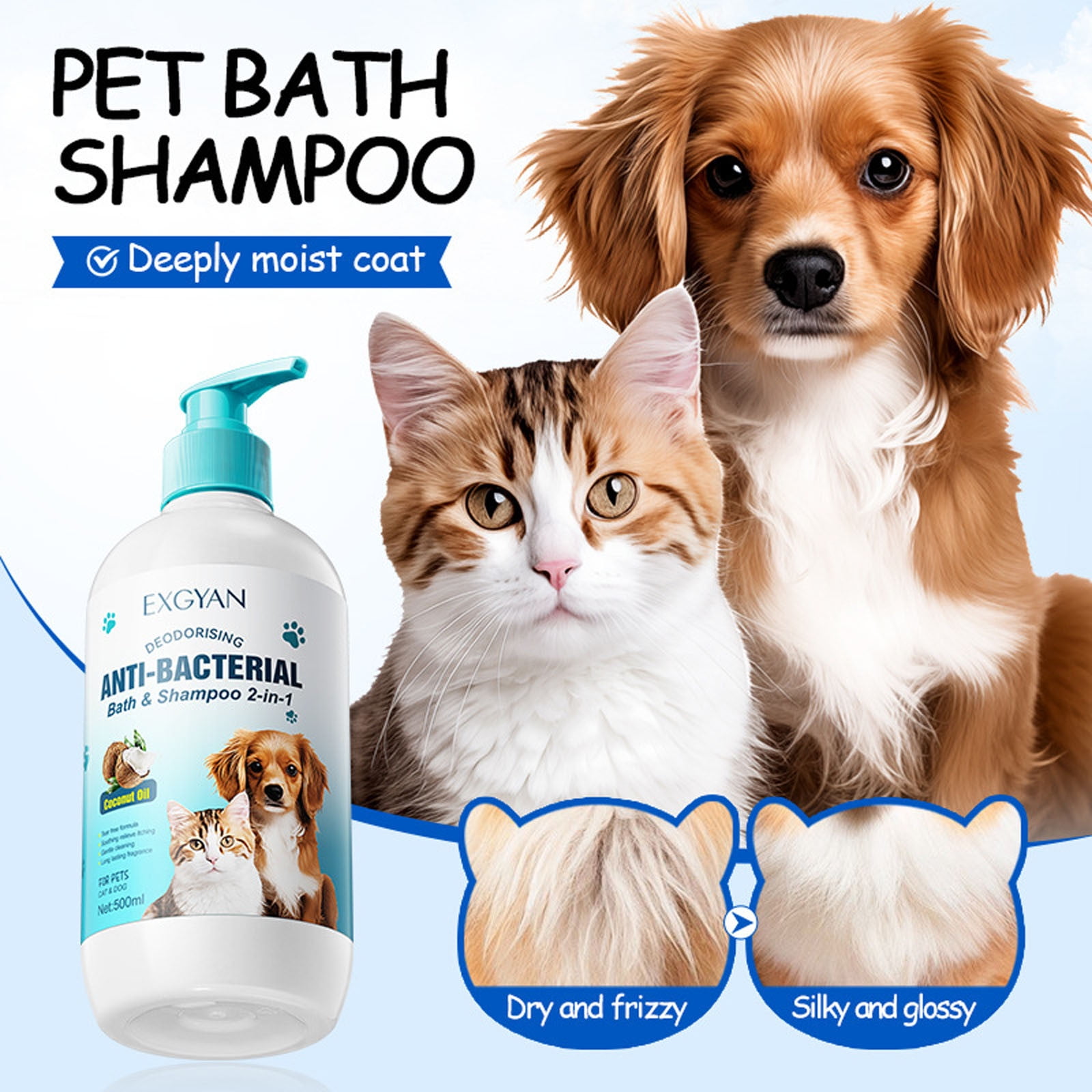 Big Sales! Topliu 2-in-1 Pet Bath and Shampoo-500ml Itchy Stop Sludge ...