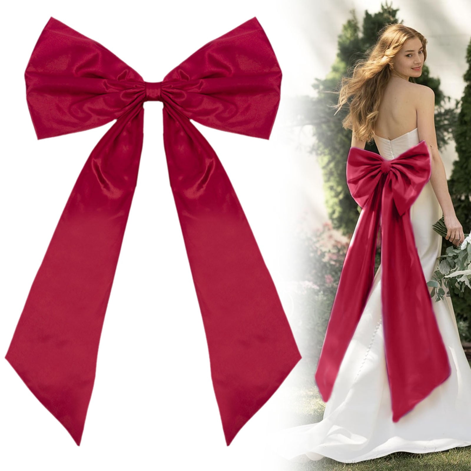Big Satin Bow Cape Large Detachable Satin Bow Elegant Removable Big Bow ...