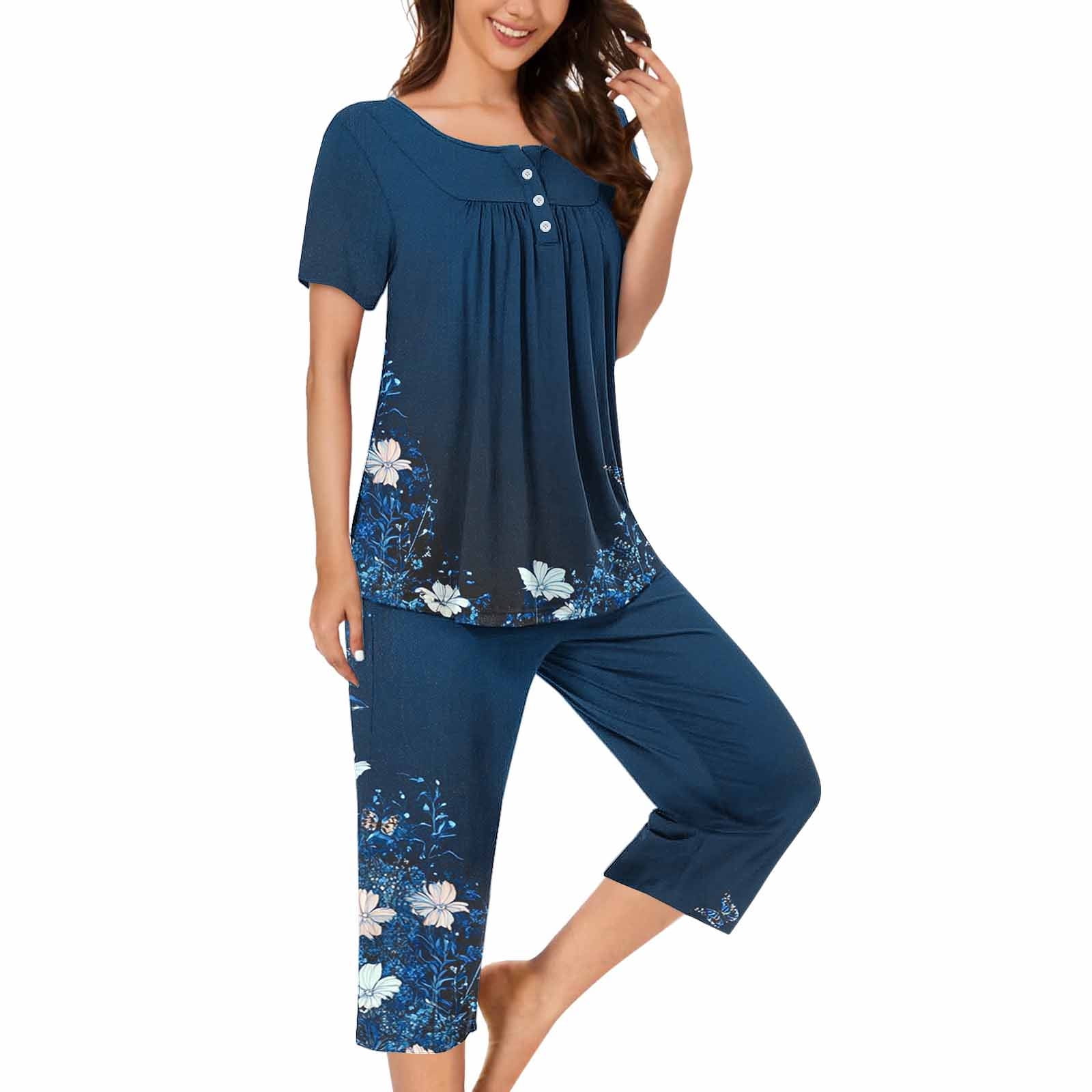 The Big Save of The Day kttectoa Button Pleated Flowy Pajamas Matching ...