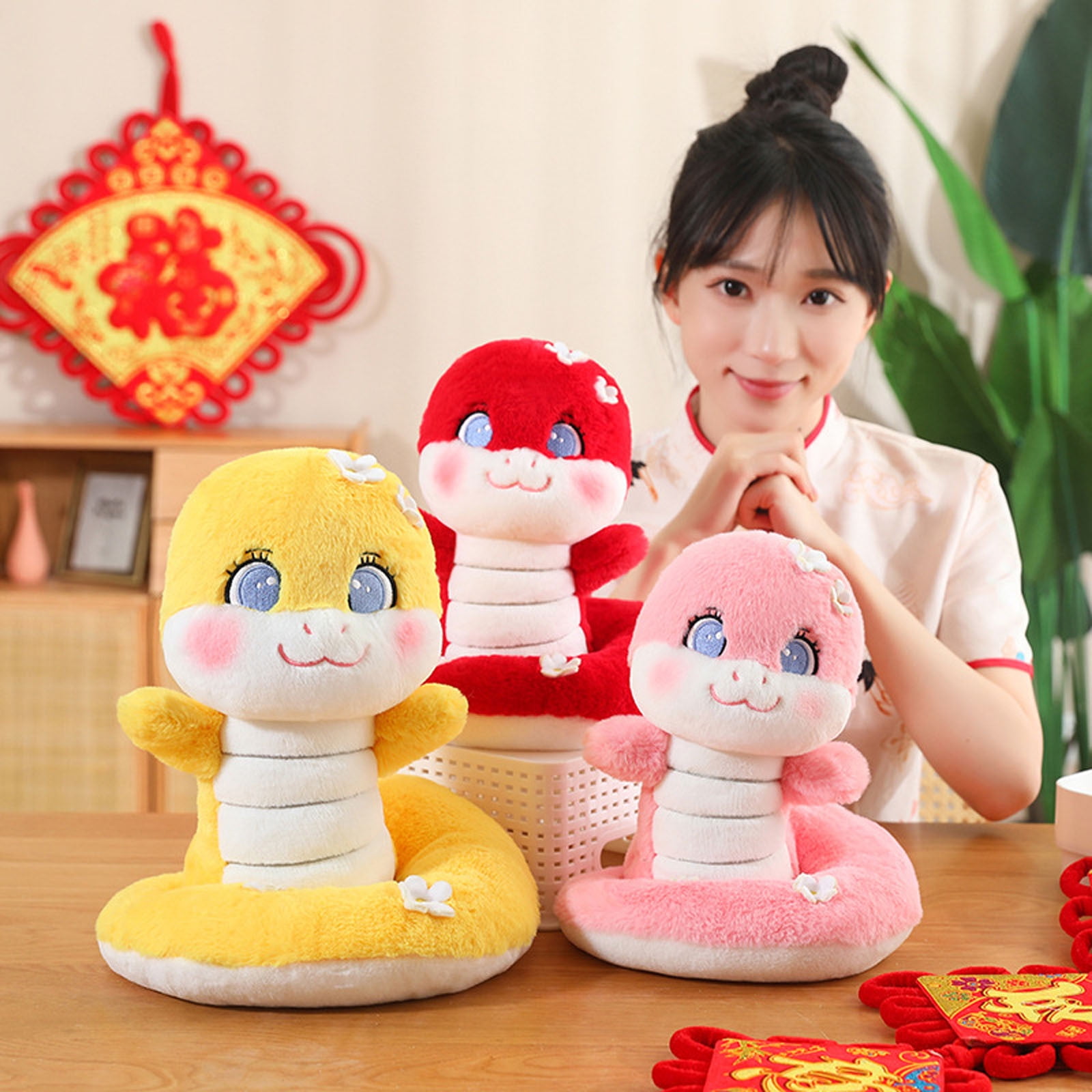 Big Savings! 2025 Year Of The Snake Mascots Doll Zodiacs Snake Doll ...