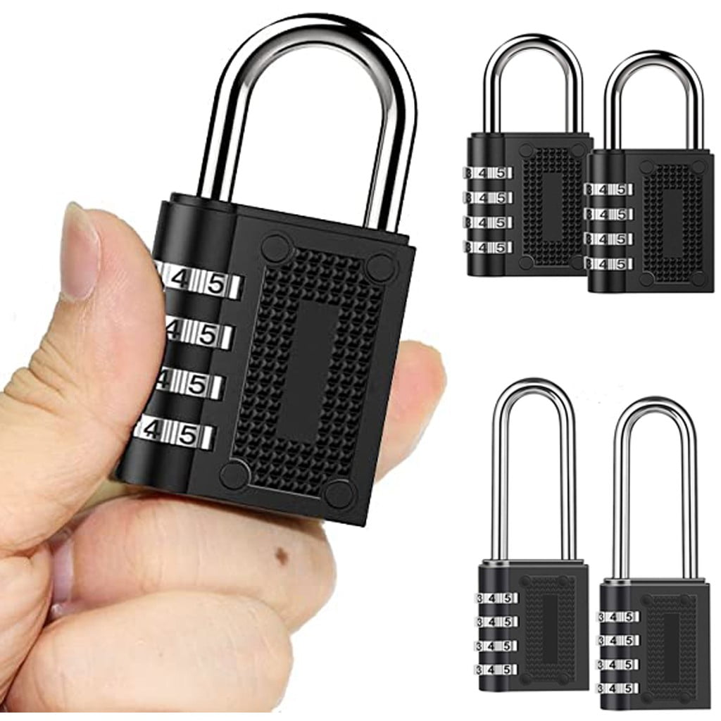 Big Savings! 2PCS Combination Padlock, Long Shackle Resettable 4-Digit Lock, Secure Lock for ...