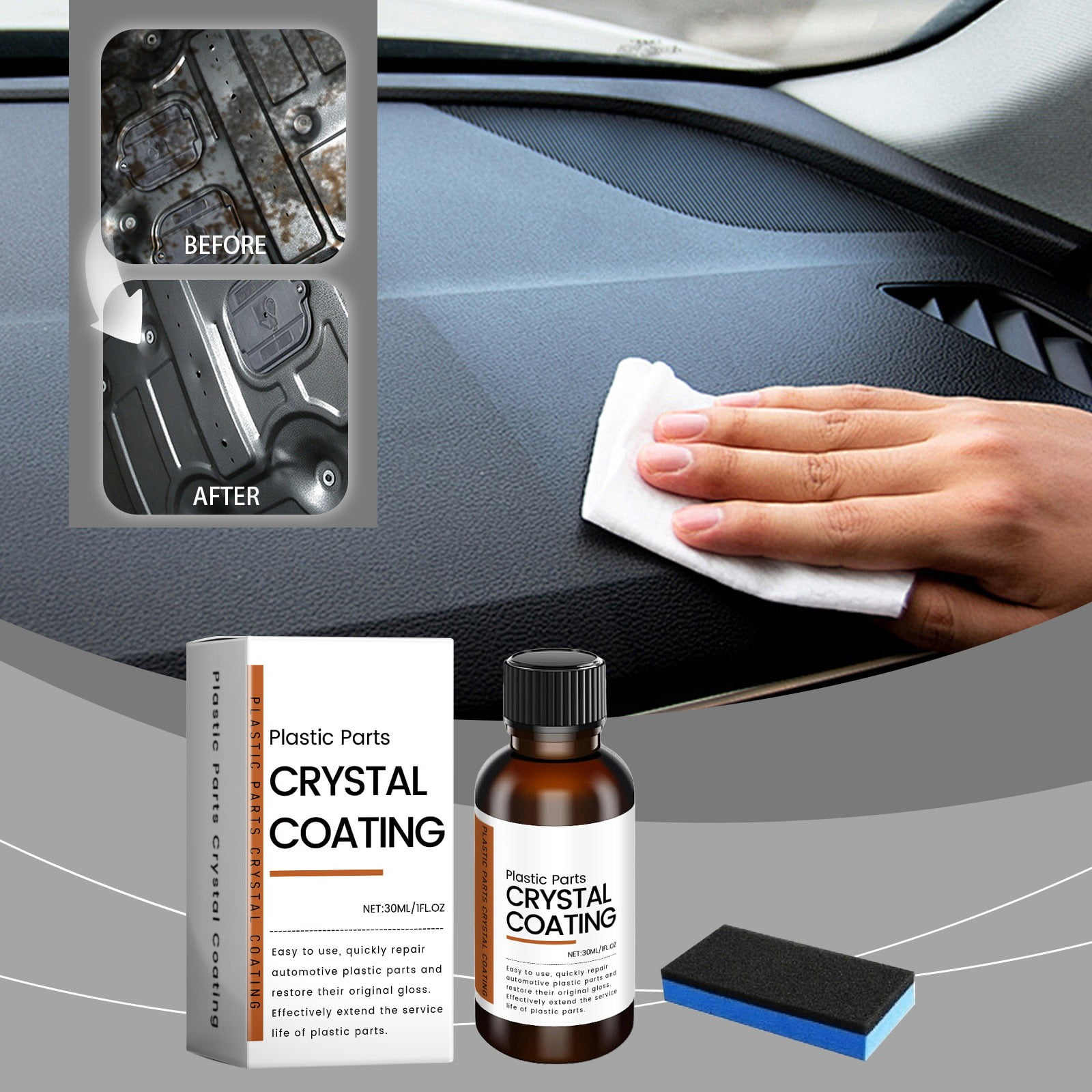 Big Savings! Car Plastic Plating Restorer, Crystal Coating for Car ...