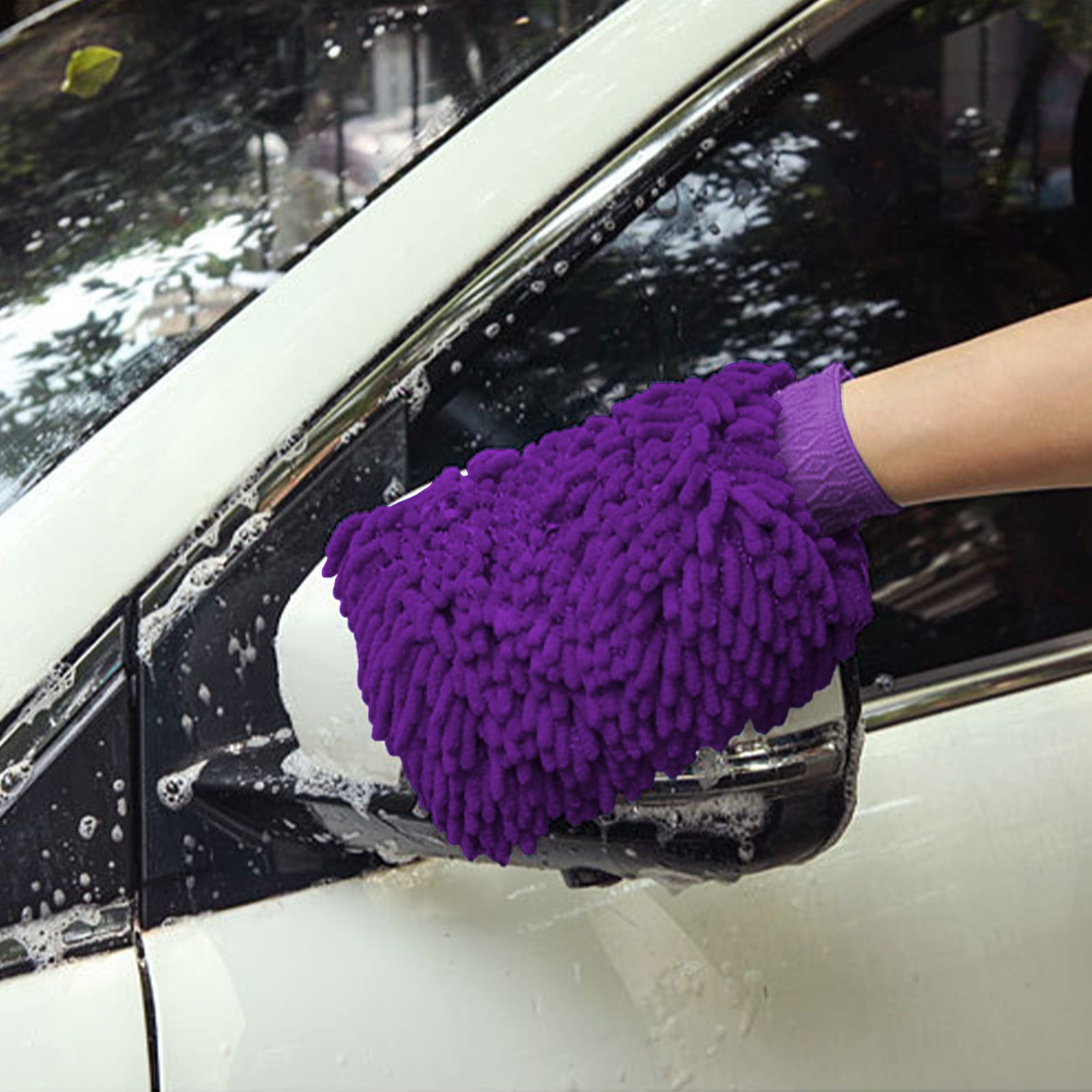 Chenilles Car Wash Mitt, Double-Sided Microfiber Wash Mitt, Car ...