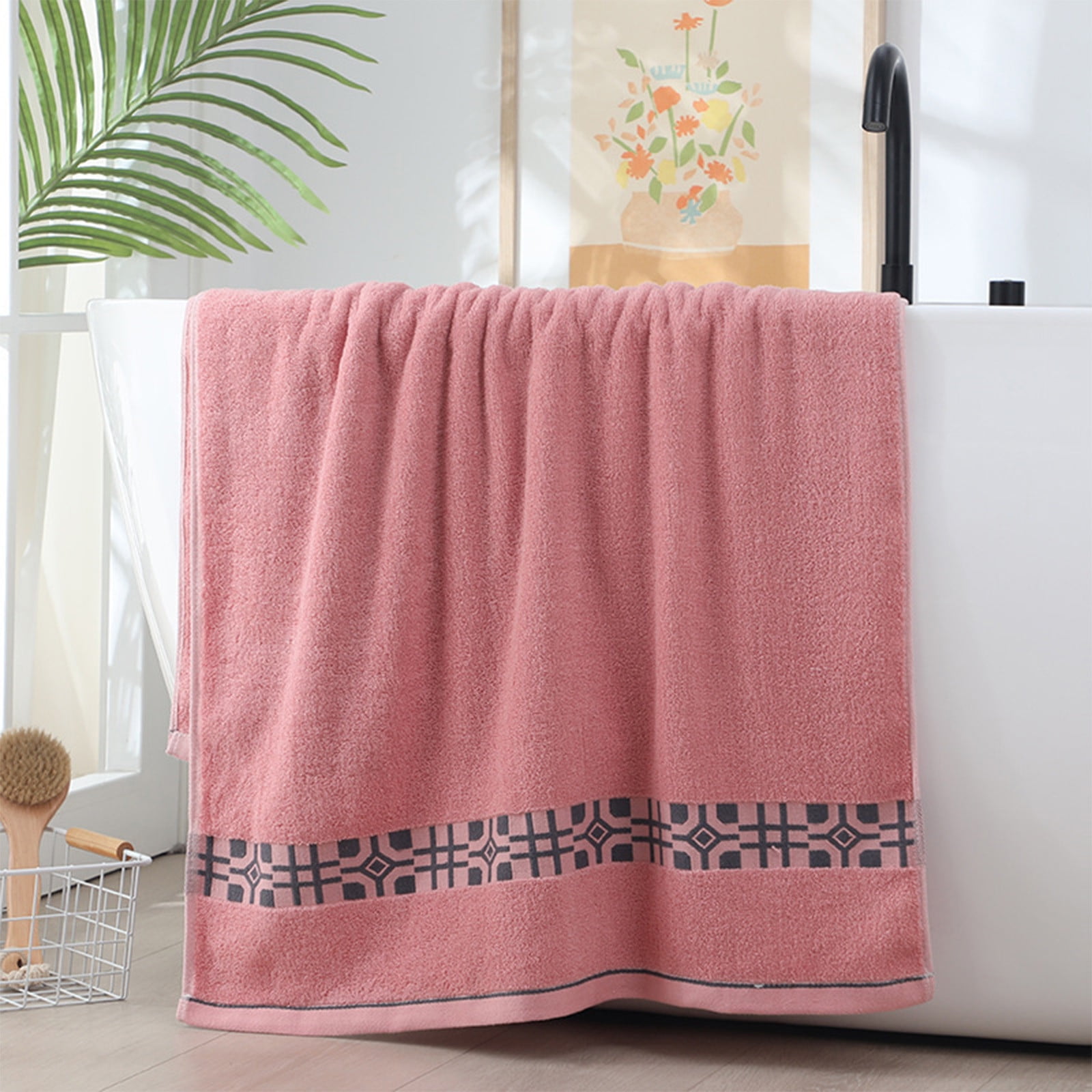 Big Savings! Cotton Bath Towel, Enlarged Thickened Soft Towel, Water ...