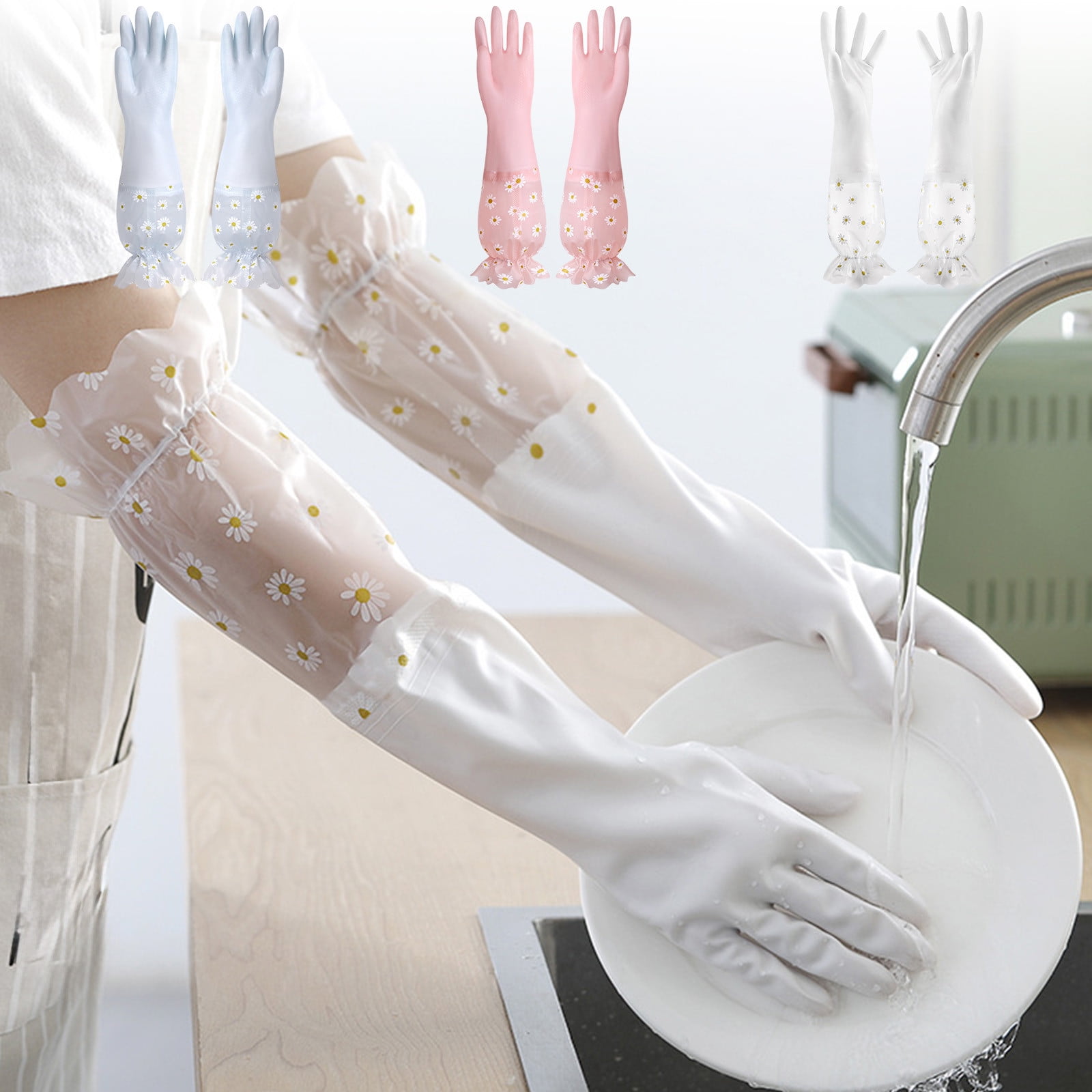 Big Savings, Dishwashing Gloves, Household Long Rubber Gloves ...