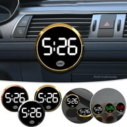 FASIAOU 4 Inch Dashboard Fluorescent Clock - Mini Car Clock - Attaches ...