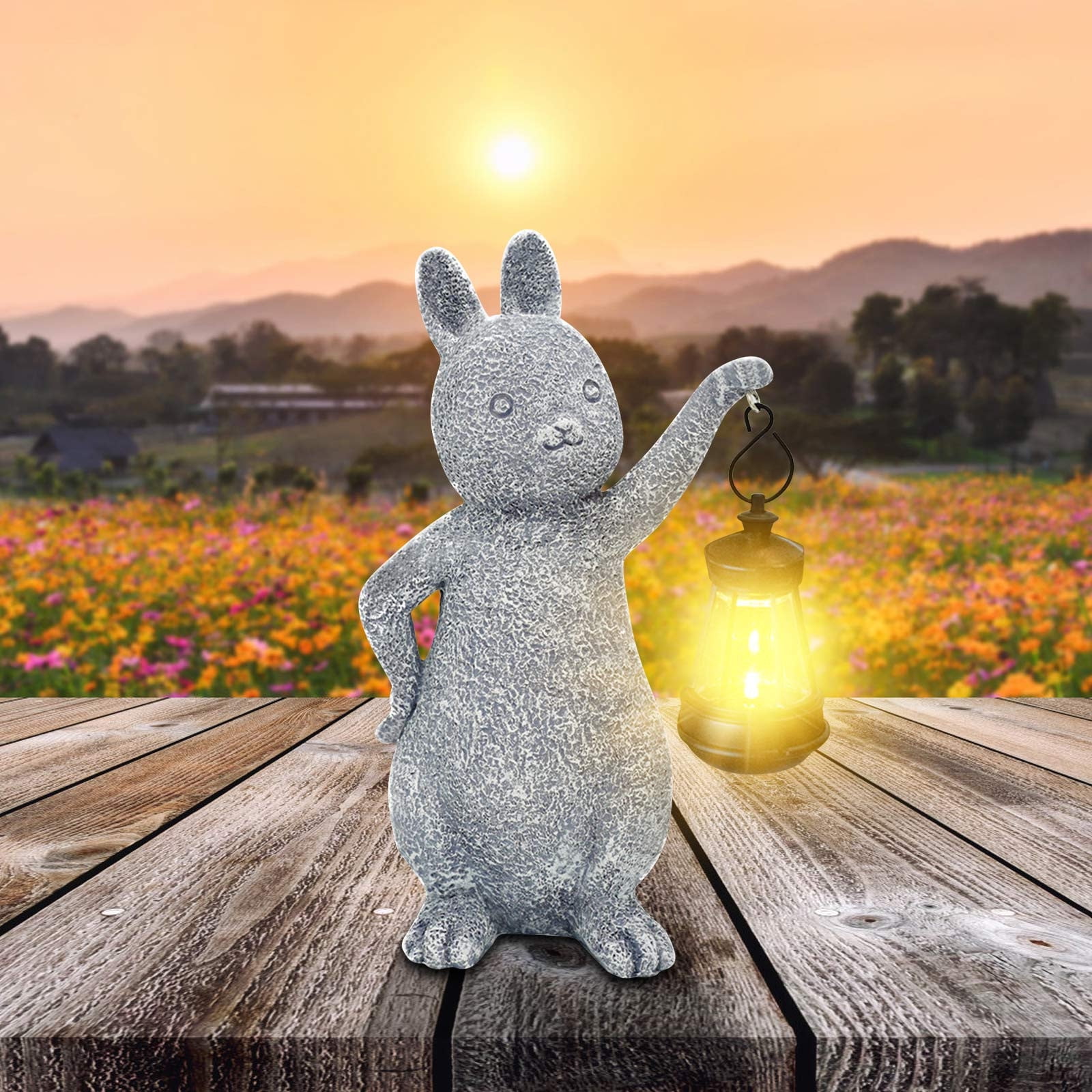 Big Savings! Gosuguu Solar Lantern Statue Ornament for Garden, Solar ...