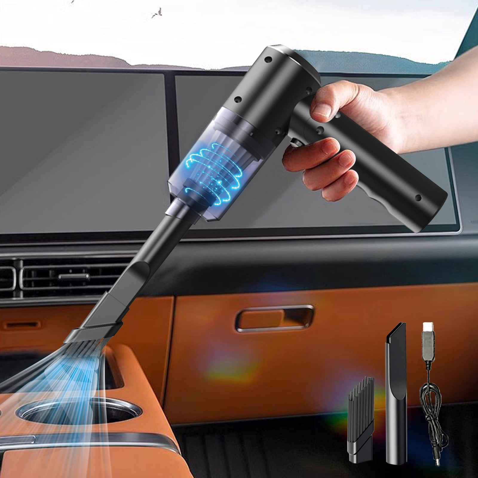 Big Savings, Handheld Car Vacuum Cleaner, Powerful Suction, Mini Dusts ...