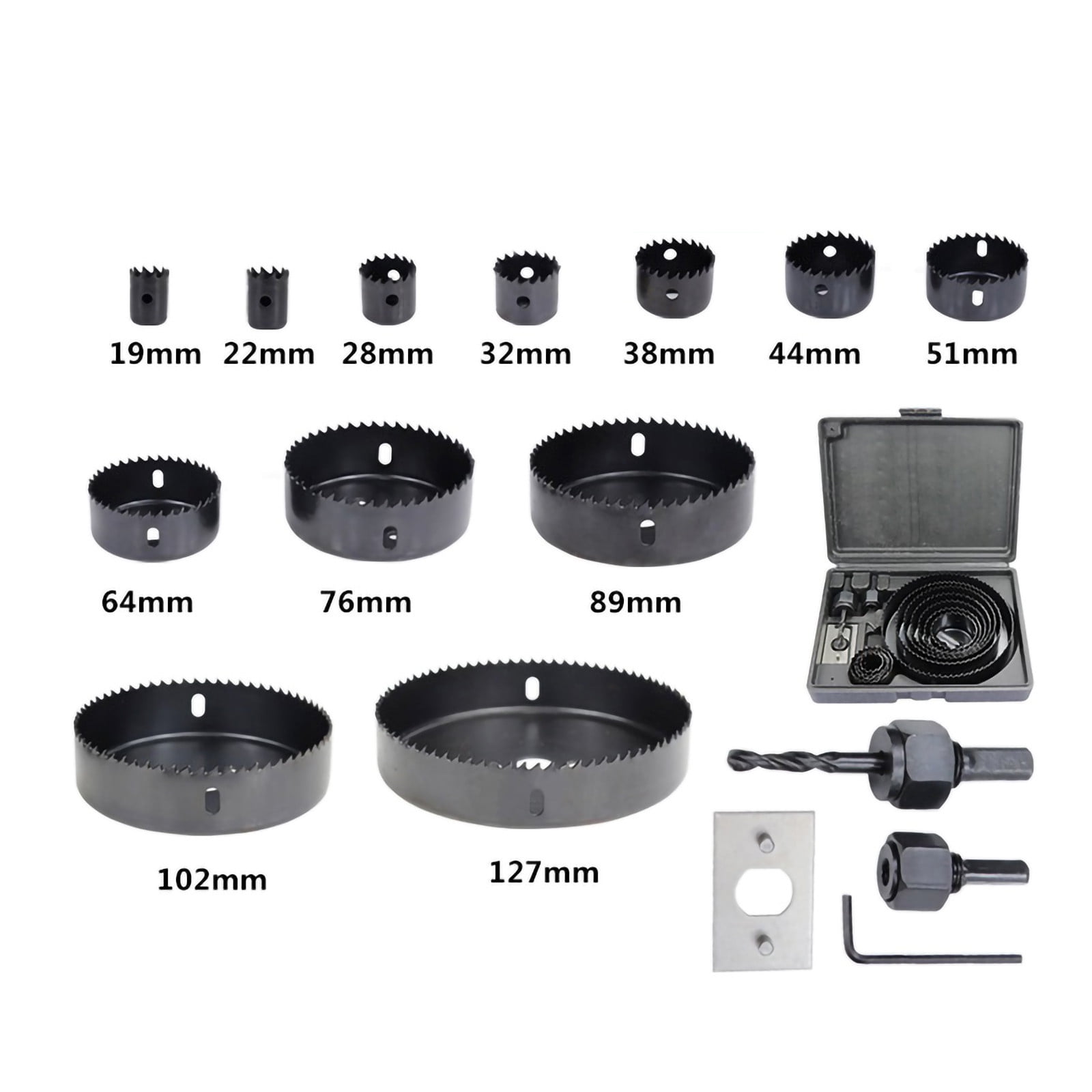Big Savings! Hole Saw Set 19-127mm, Wood and Metal Drilling Bits, Coring Knife, Hole Cutter for ...