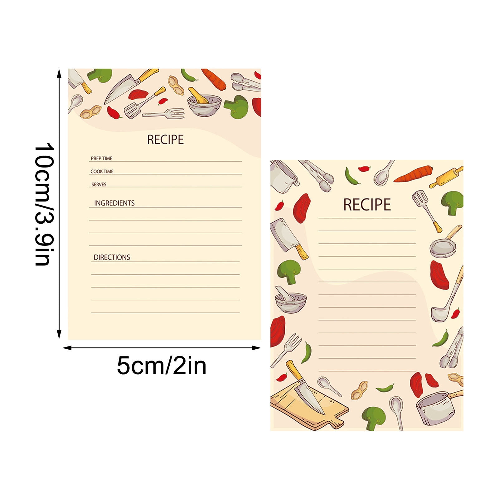 Big Savings! Kitchen Recipe Cards for Cooking Ingredients, Food Recipe ...