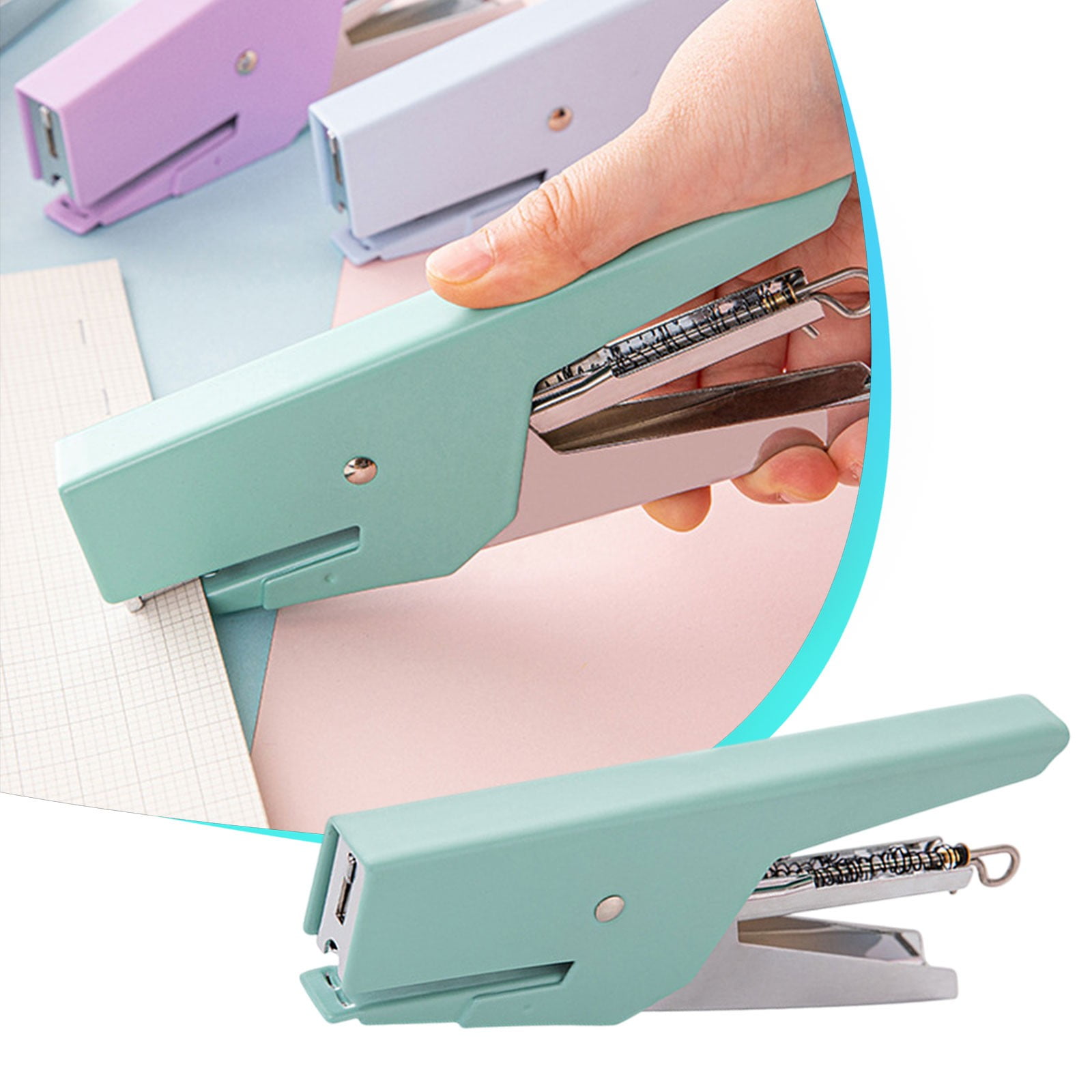 Big Savings! Macaron Color Handheld Stapler, Labor-Saving Binding ...