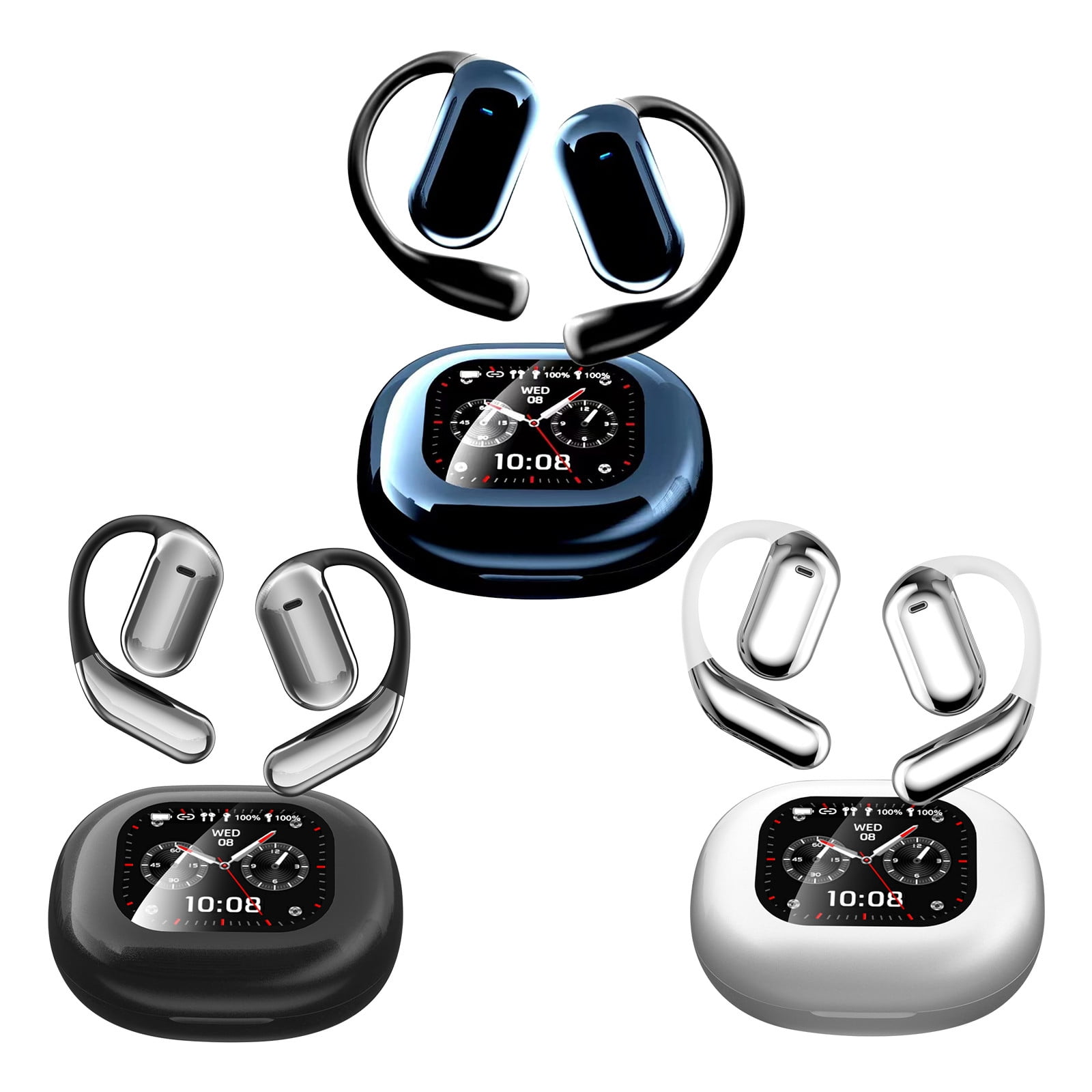 Big Savings! New Open Ear Hanging LCD Screen Sports Earphones Full ...