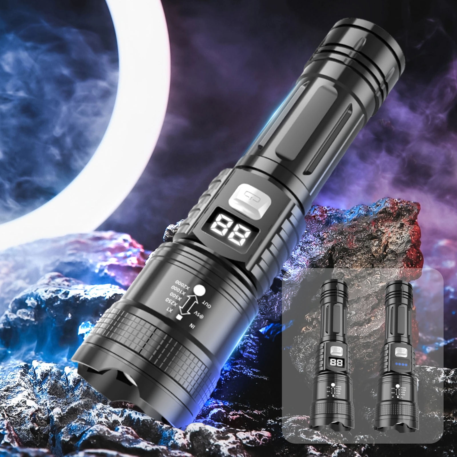 Big Savings, Retractable Flashlight with Power Display, Bright LED ...