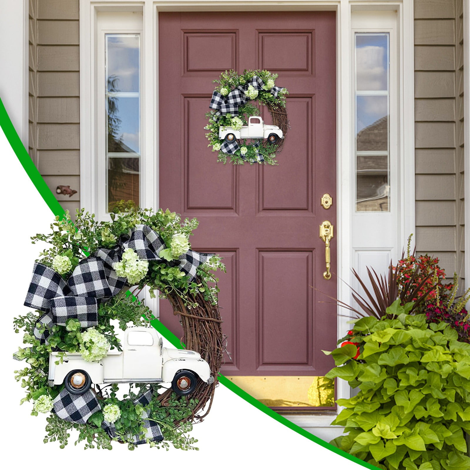 Big Savings! SLMOTUAE Flower Wreath Layout Props, Front Door Decoration ...