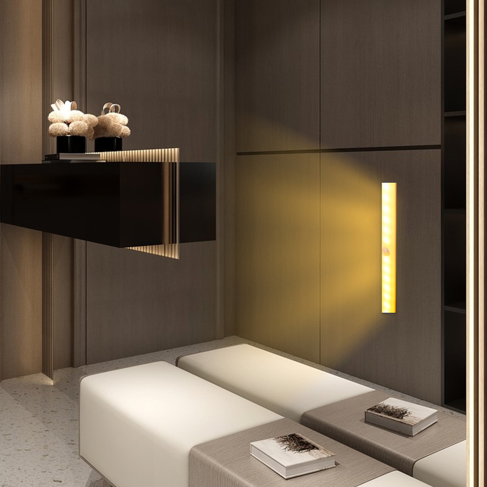 Big Savings! SLMOTUAE LED Intelligent Human Body Sensing Light Magnetic Suction Charging Cabinet ...