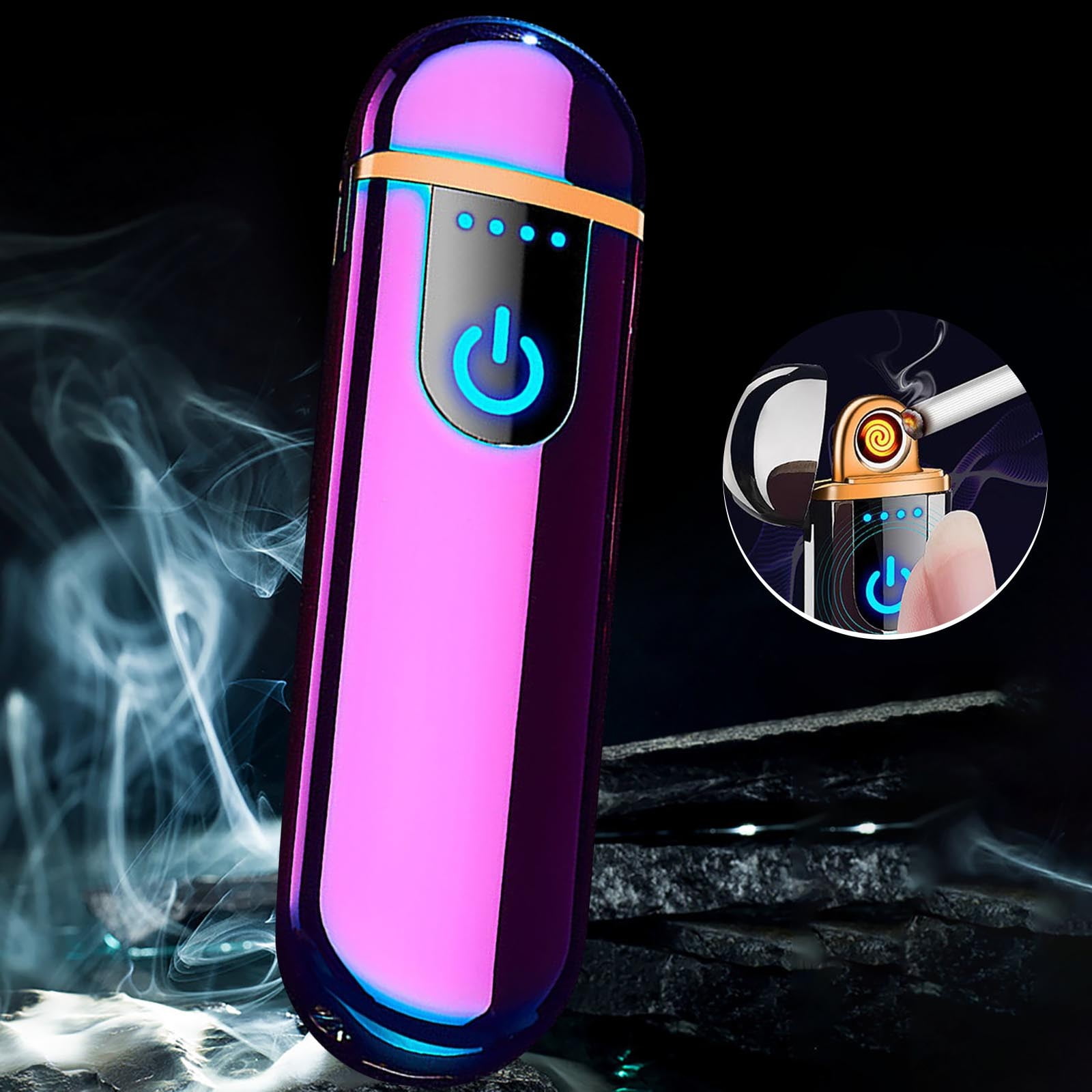 Big Savings! Sensitive Charging Lighter, Oval Metal Battery Display ...