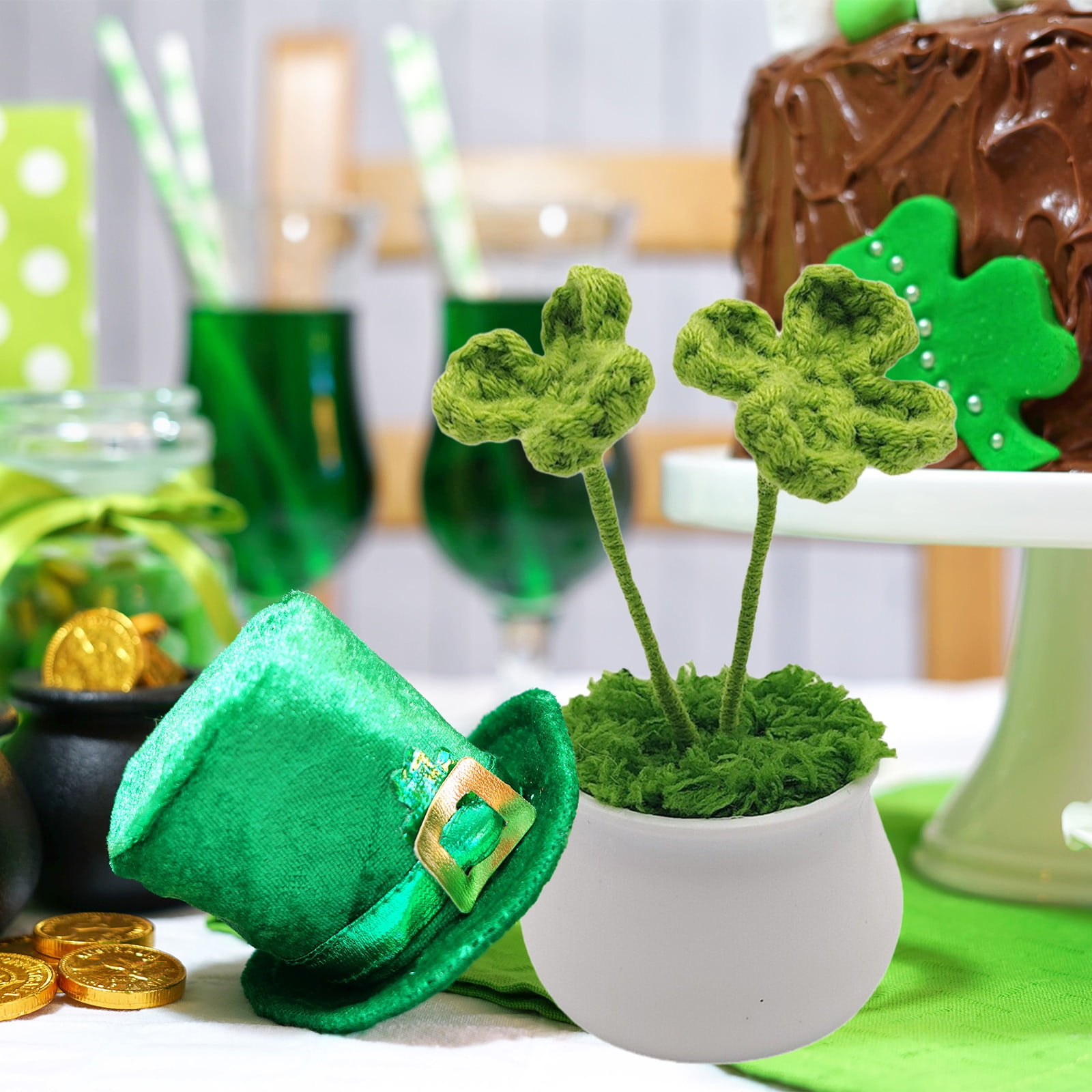 Big Savings! St. Patrick's Day Four-Leaf Clover Pot, Festive Shamrock ...