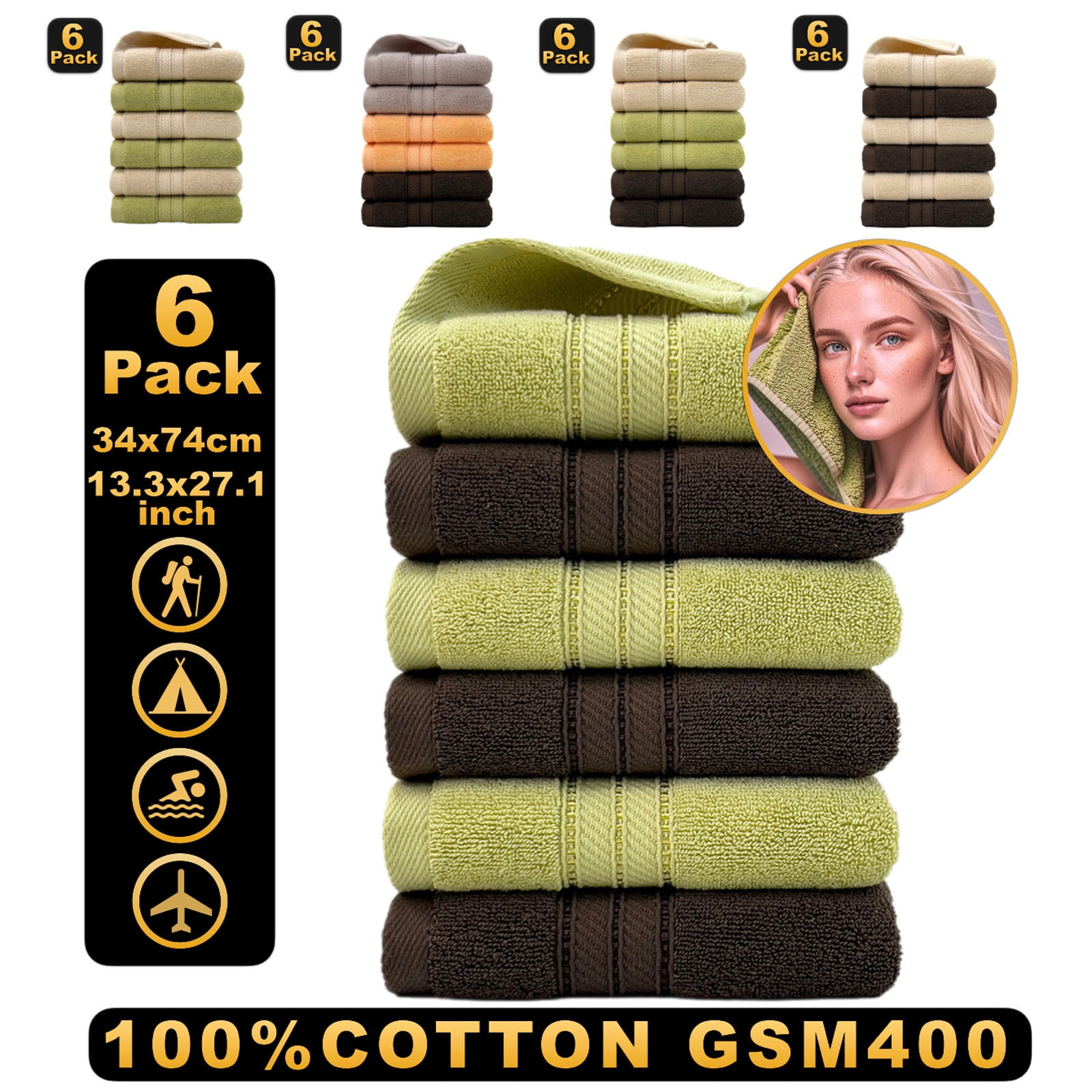 Big Savings, Topliu 6 Pack Color Mixing Towels Set, Soft Absorbent ...