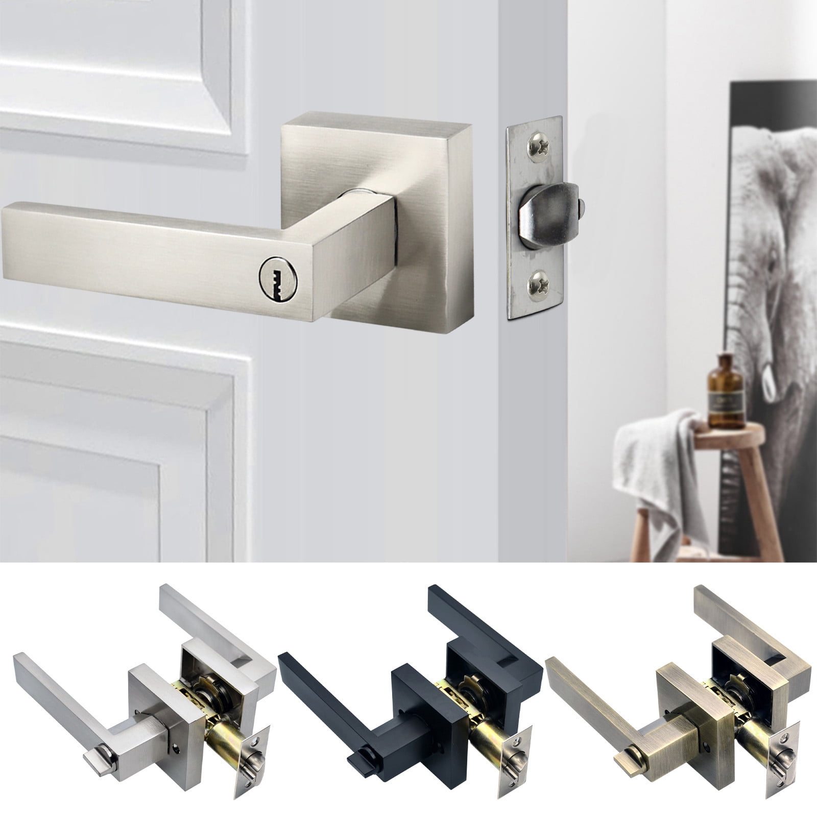Big Savings, Topliu Solid Wood Door Lock, Silent Handle Lock, Household Bedroom Door Security ...