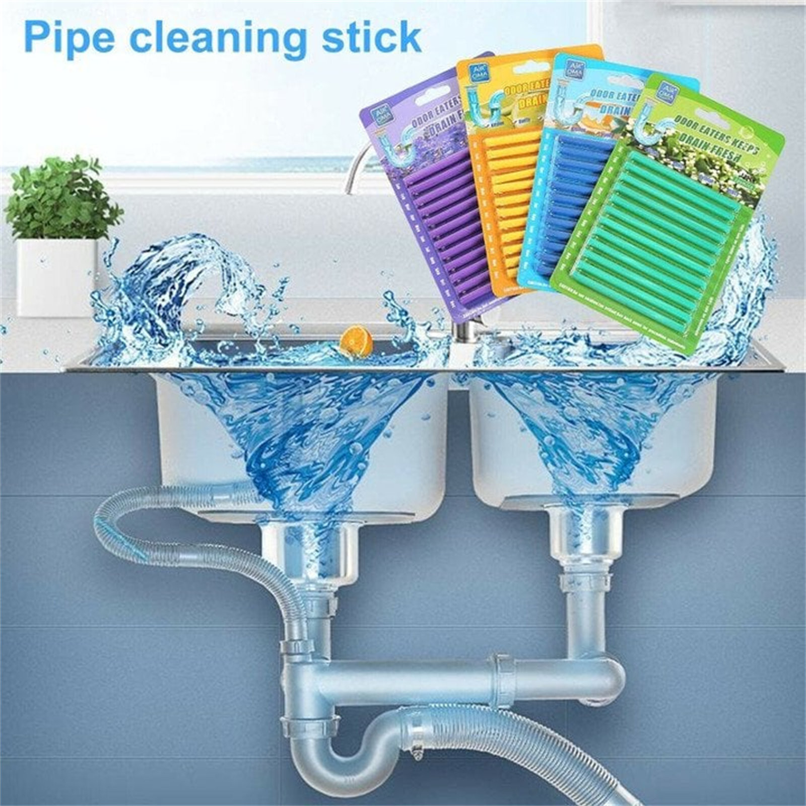 Big Savings, U-Shaped Drains Cleaning Stick, Kitchen and Bathroom Drain ...