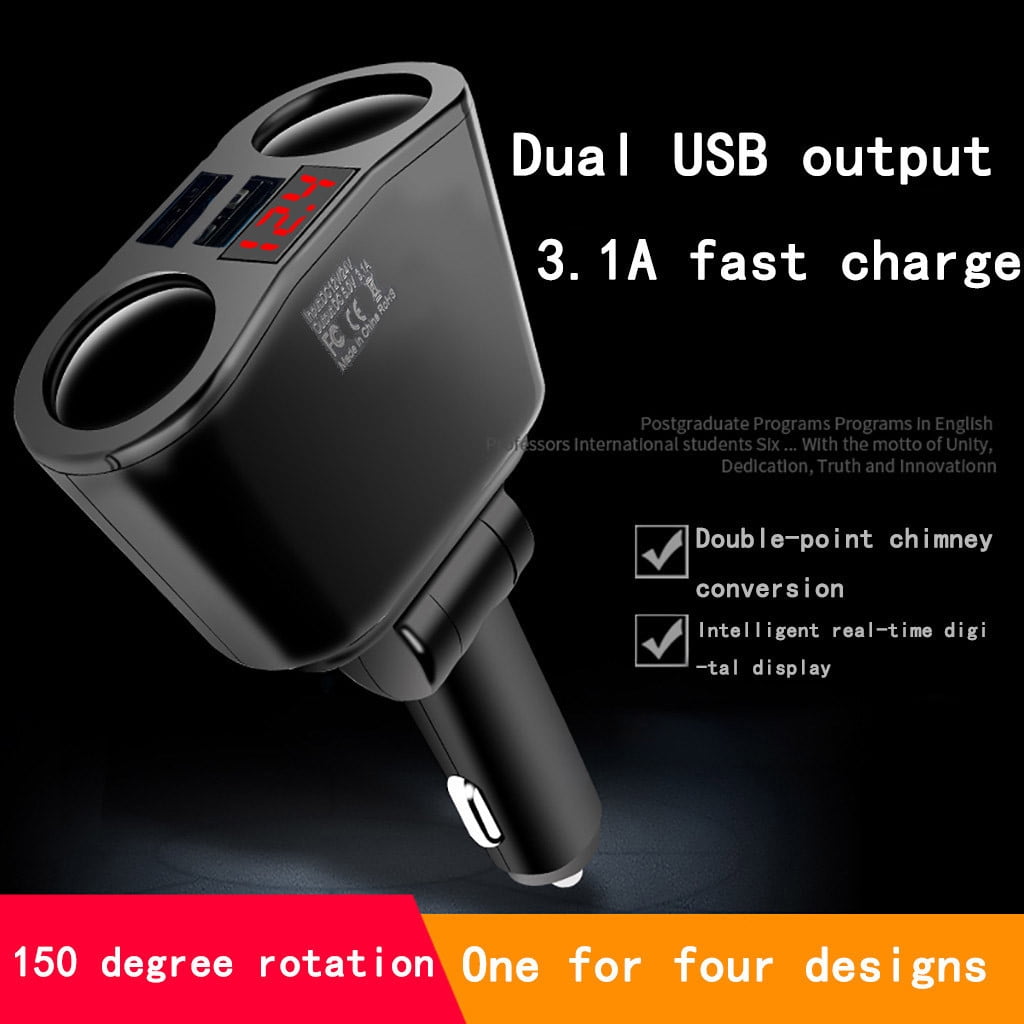 Big Savings! USB Car Charger Splitter Adapter, 2-Way 12V Car Lighter ...