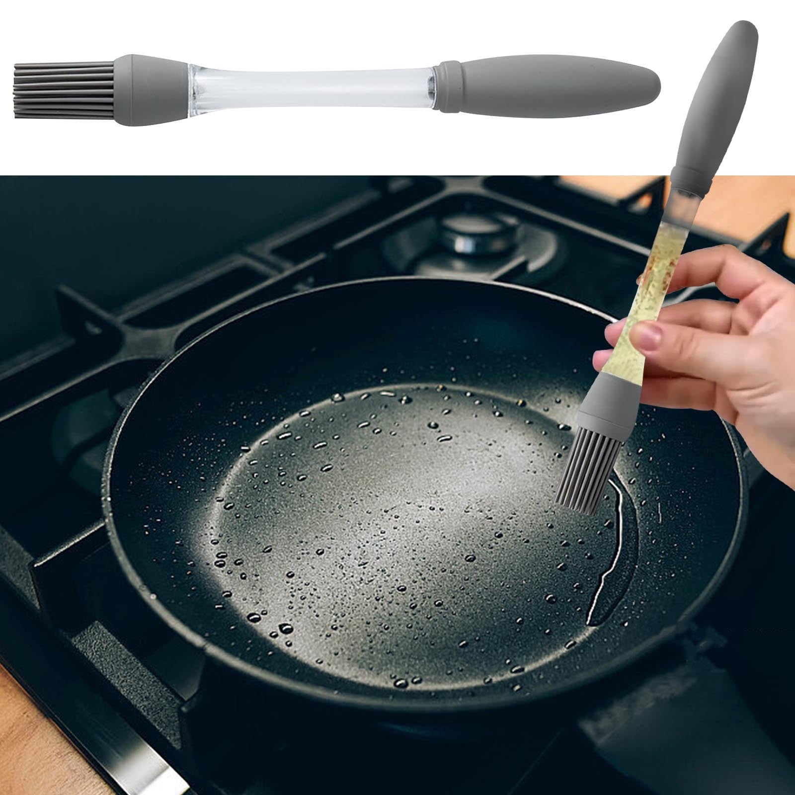 Big Savings! Upgrade Oil Brush for Kitchen, BBQ Grease Brush with Round ...