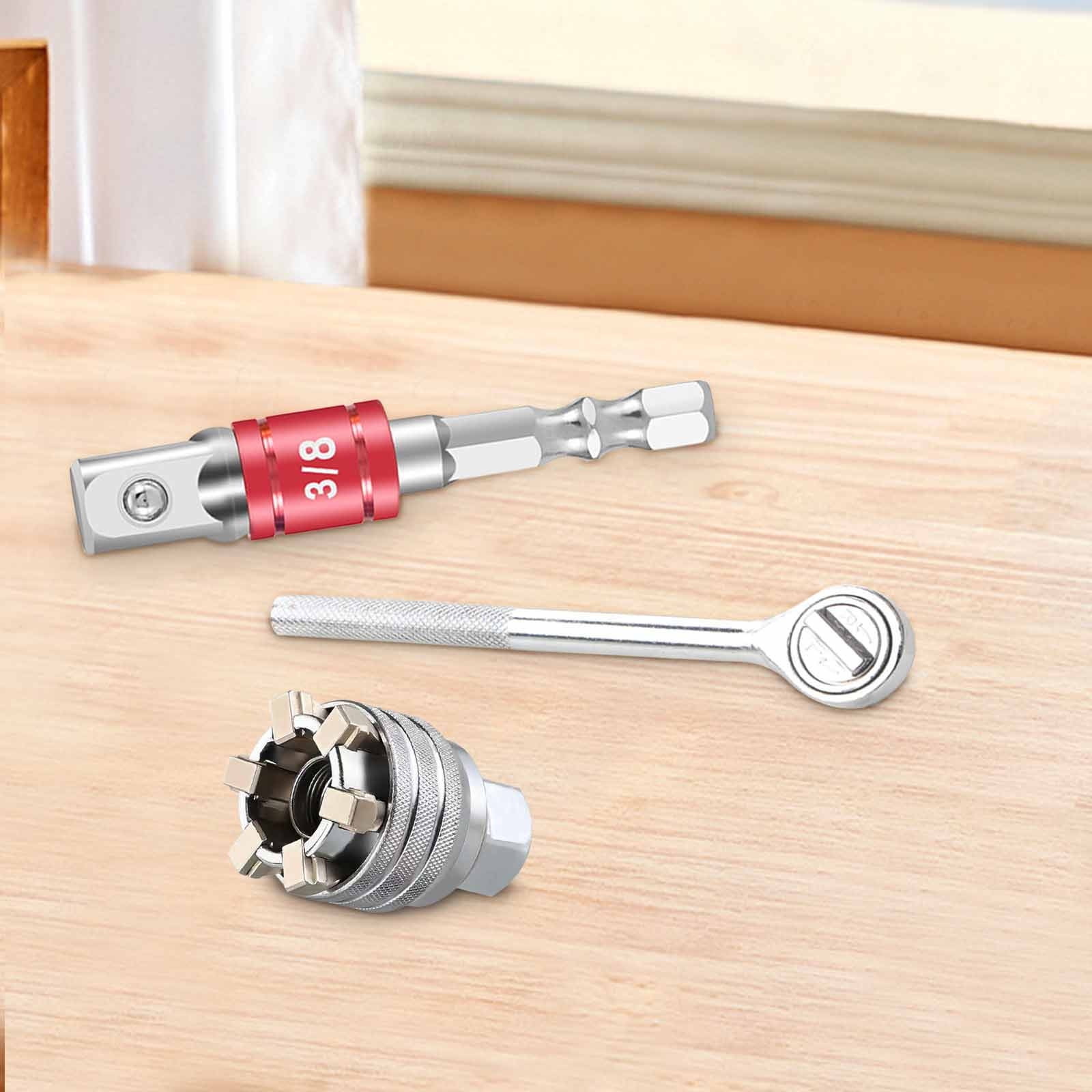 Big Savings! Upgraded Adjustable Universal Socket Wrench, 3/8 Drive Ratchet, Torque Wrench ...