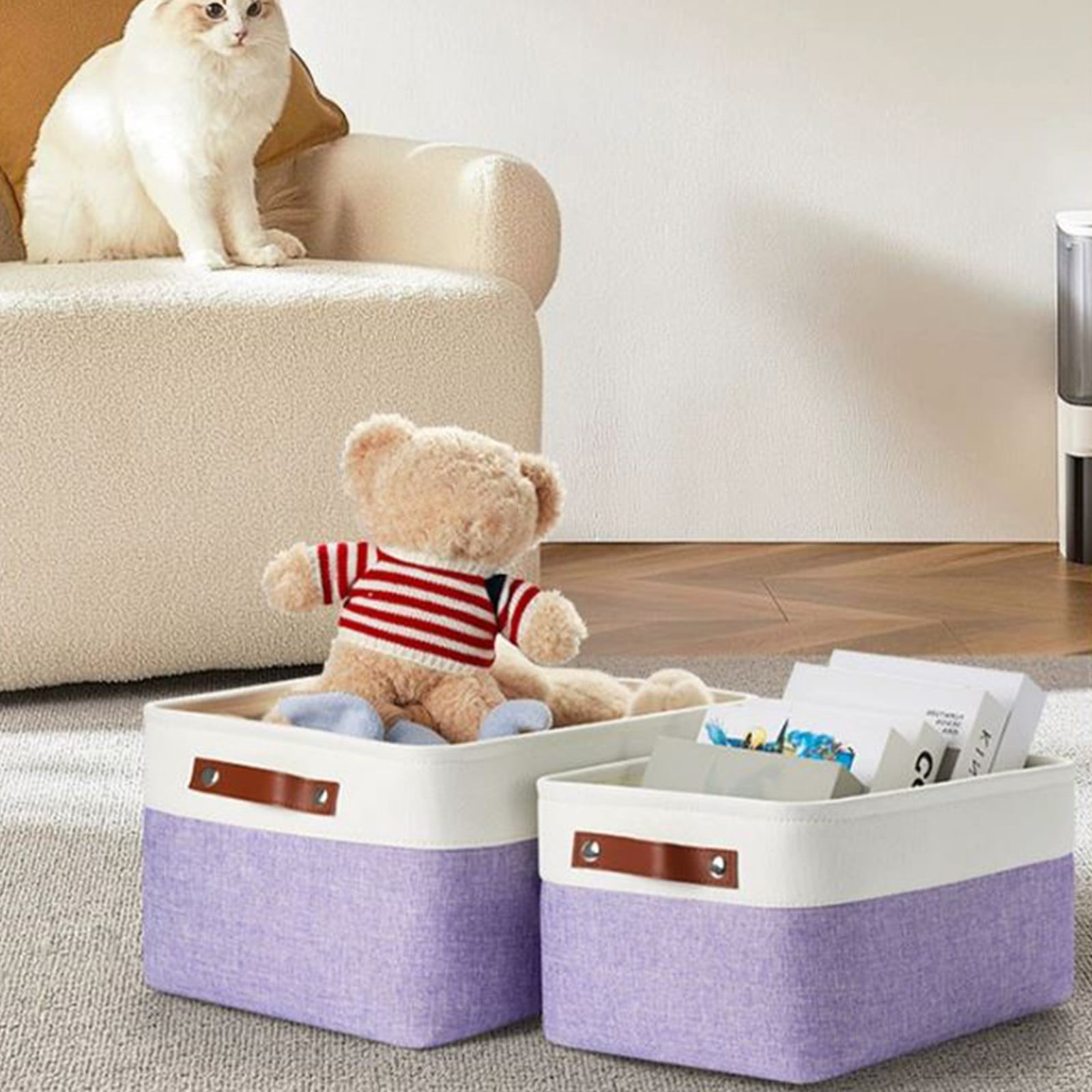 Big Savings! White and Purple Storage Box, Large Thickened Wardrobe ...