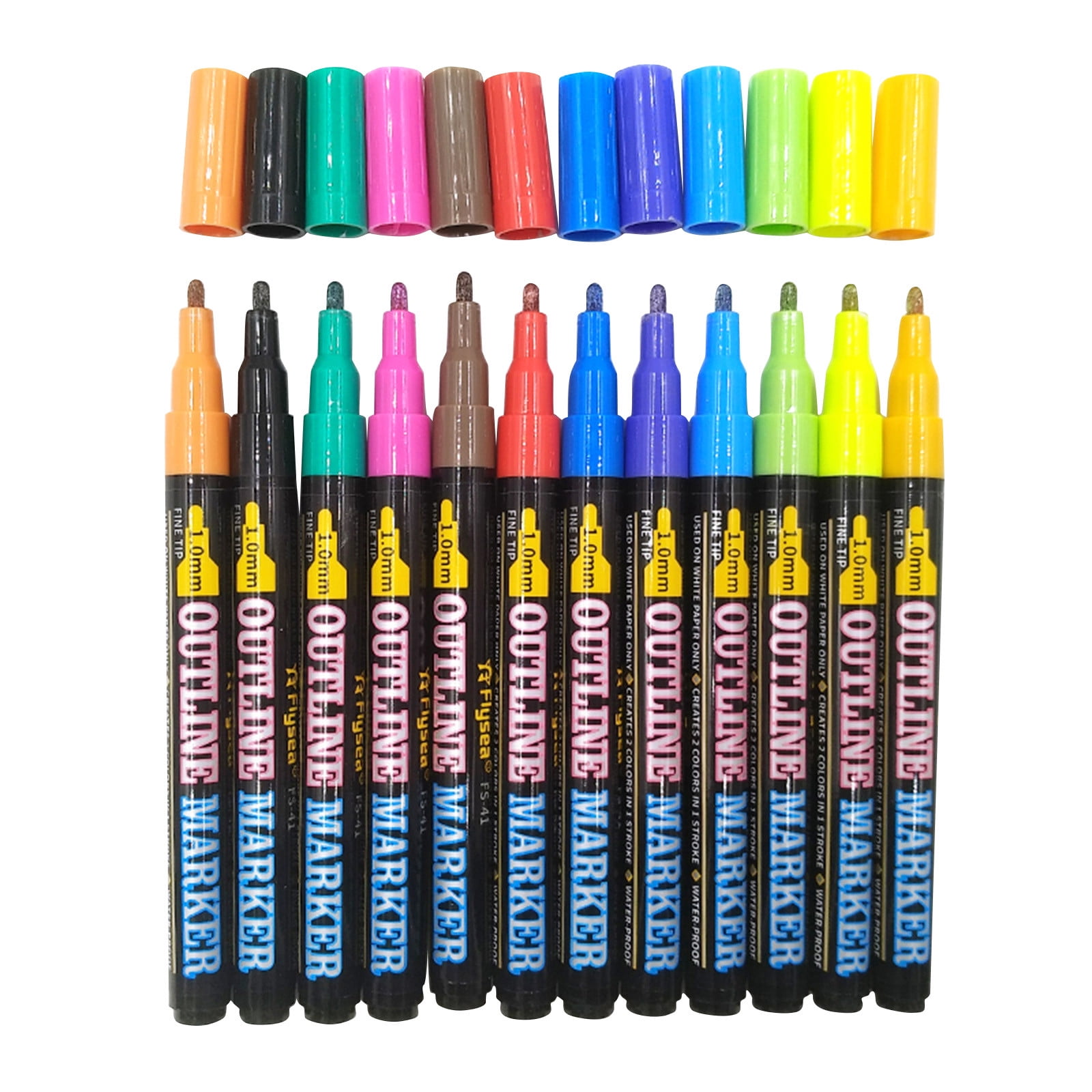 Big Savings! ZBBMUYHGSA 1 Box Of Double-Line Water-Based Pens (12 Pcs ...