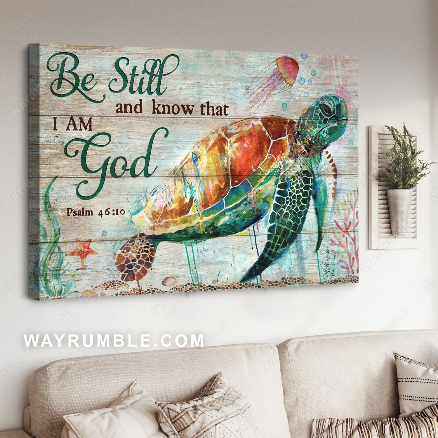 Big Sea Turtle, Stunning Turtle, Ocean Painting, Be Still And Know That ...