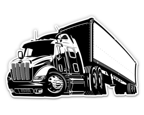 Big Semi Truck - 12" Vinyl Sticker Waterproof Decal - Walmart.com
