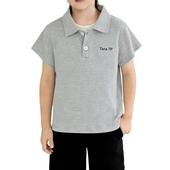 Big Shirts For Boys Short Sleeve With Letter Print Collared Casual ...