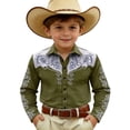 Big Shirts for Boys Kids Cowboy Print for Western Style Button Down ...