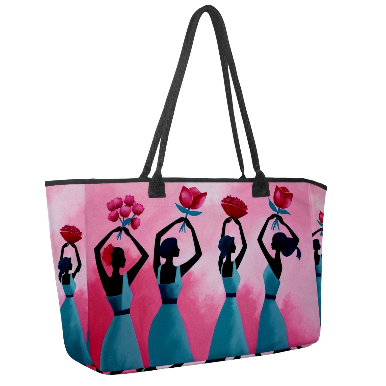 Big Shoulder Handbags for Women,Pink Dancing African Women Large Casual ...