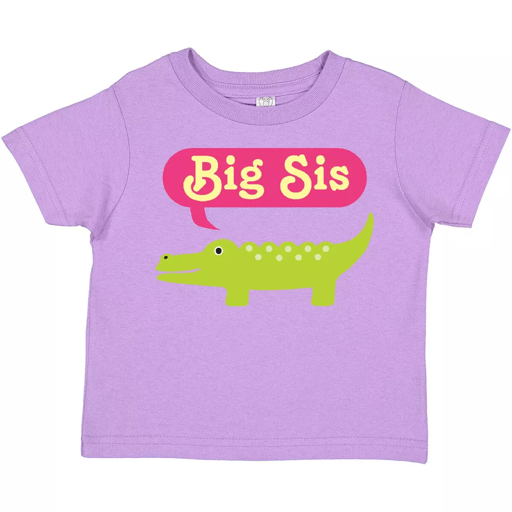 Big Sis Alligator Girls Sister Announcement Toddler T-Shirt Childs Kid Baby Clothing, Gift for ...