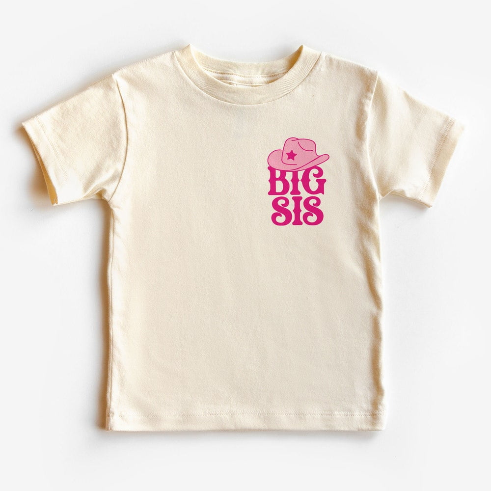 Big Sis Cowgirl Hat Toddler Shirt For Girls - Big Sister Sibling Reveal Outfit - Rodeo Western ...